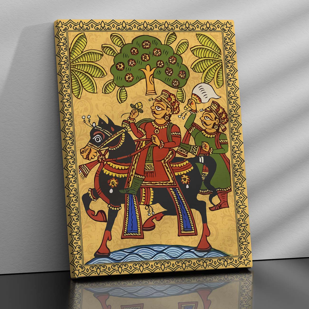 Traditional Indian Rajasthani Folk Art - Phad Painting Canvas Art Prin ...