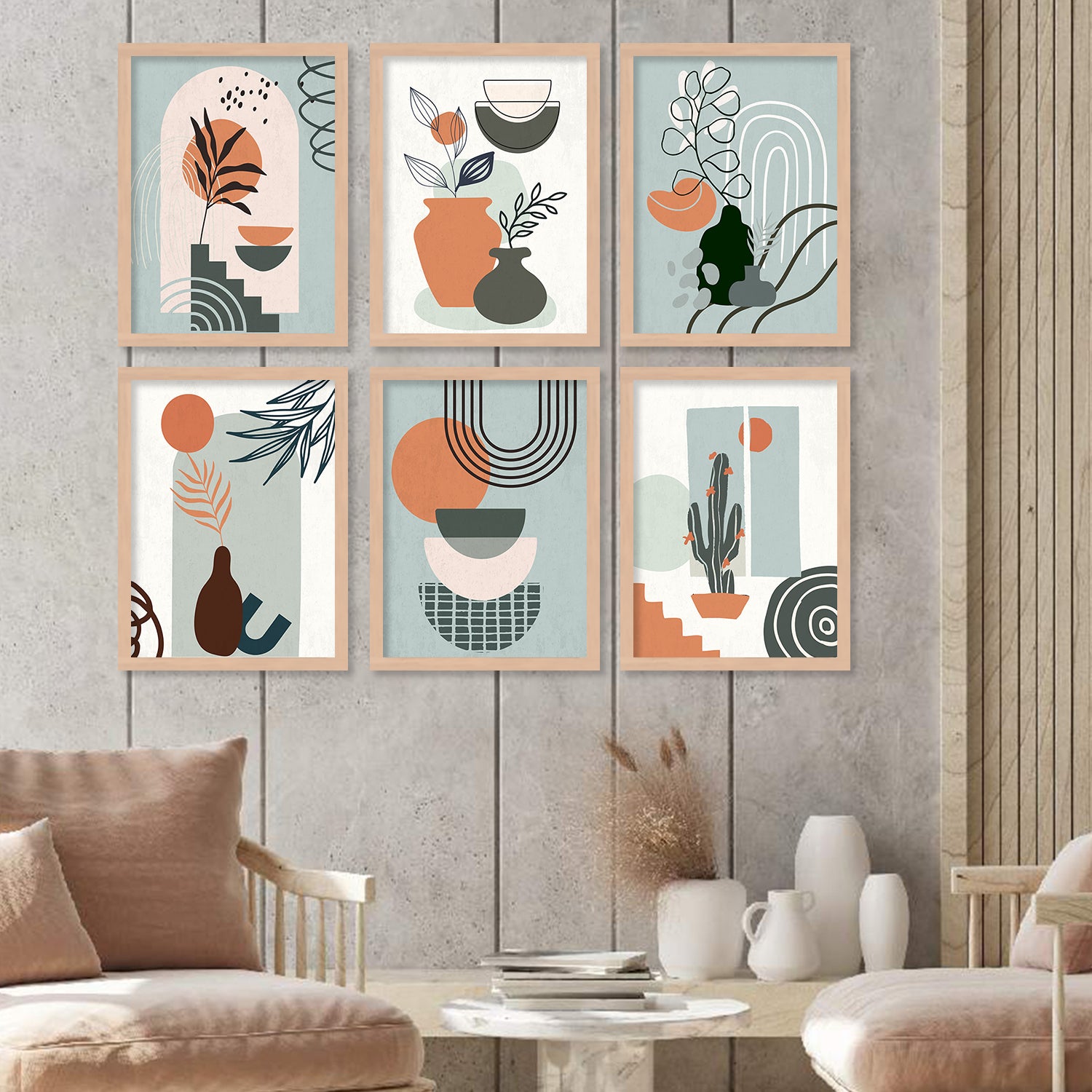 Minimal Boho Art Framed Posters for Home Living Room Bedroom and Offic ...