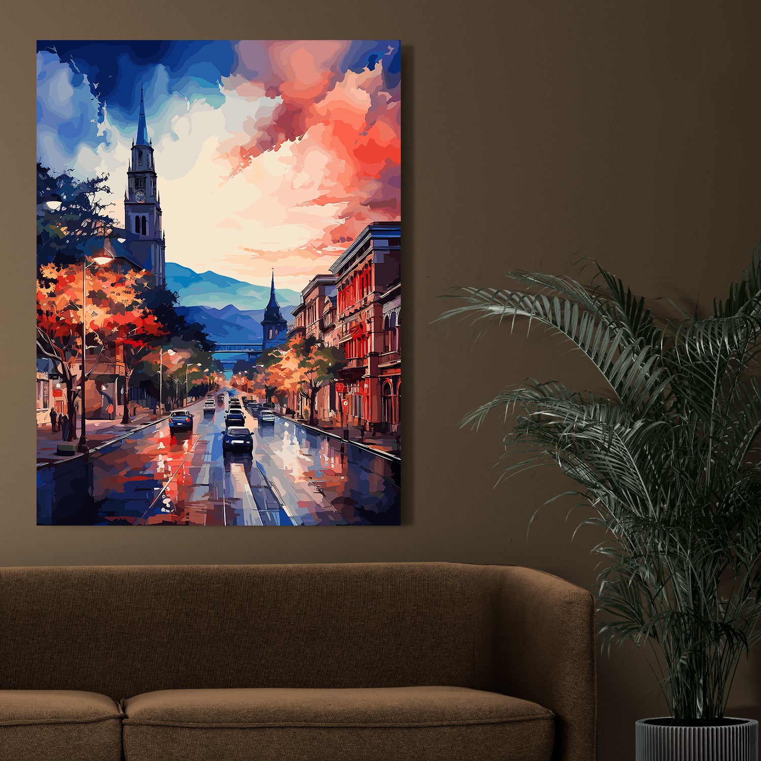 Urban Elegance: Cityscape Portrait Canvas Art Printwork – Kotart