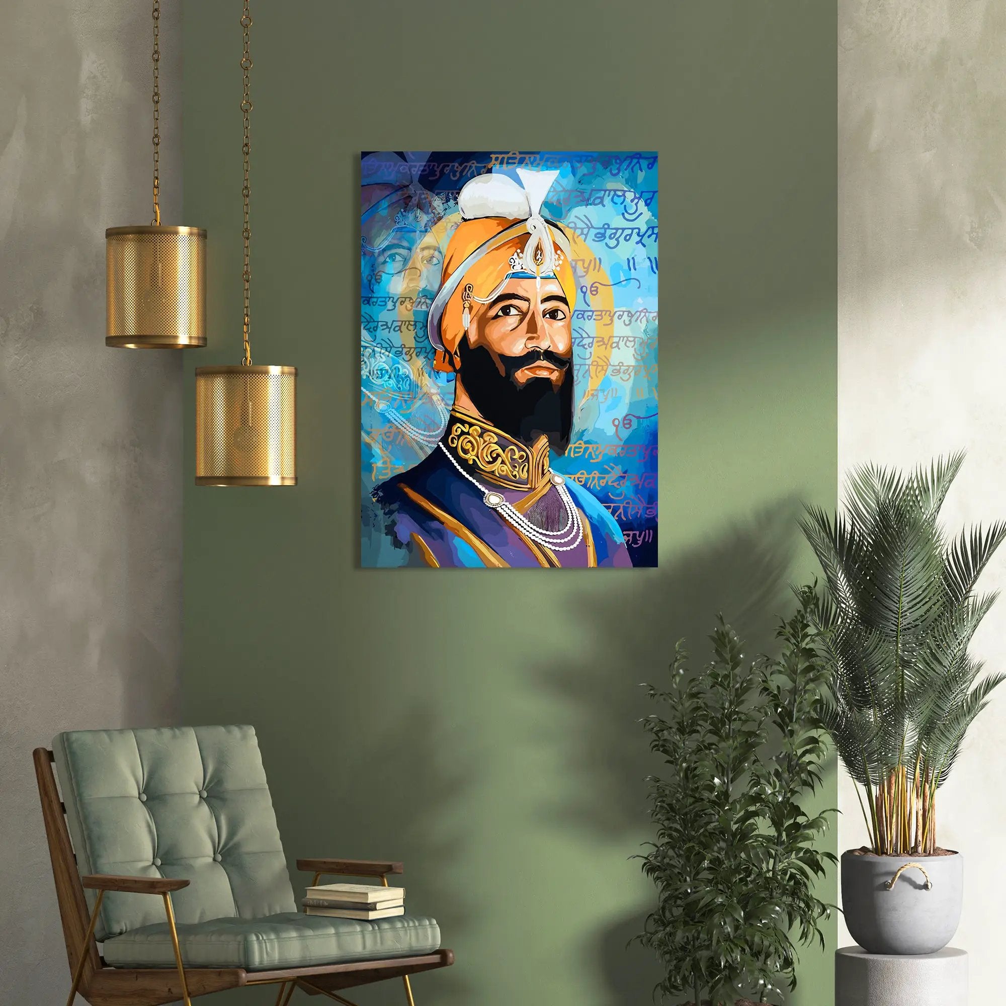 Guru Gobind Singh Ji Canvas Painting - Divine Reflections – Kotart