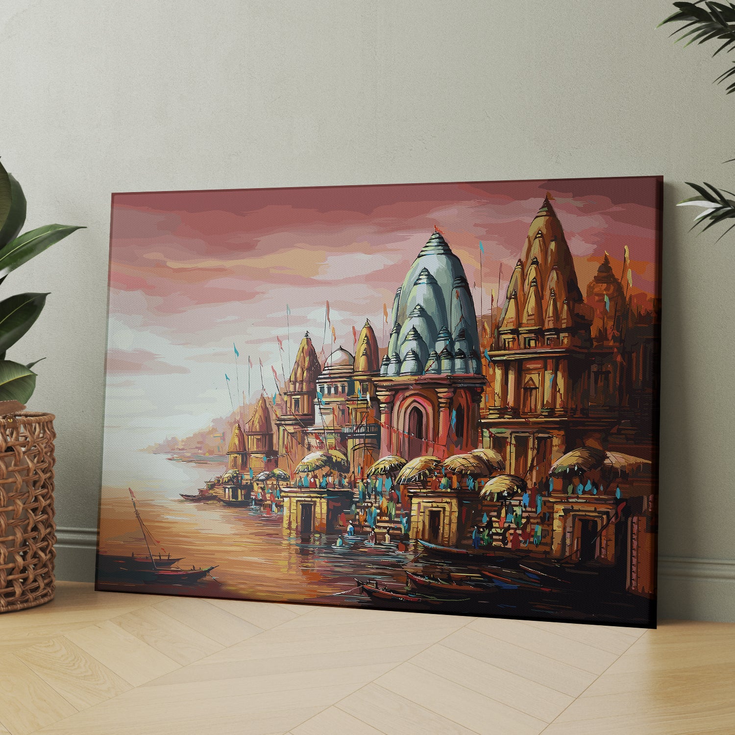 Sacred Temple : Divine Mandir Canvas Painting – Kotart