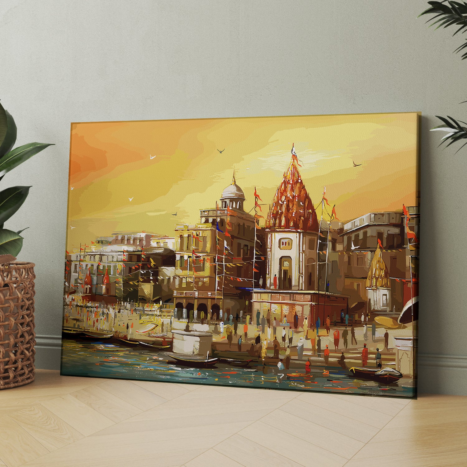 Spiritual Haven: Detailed Mandir Canvas Print – Kotart