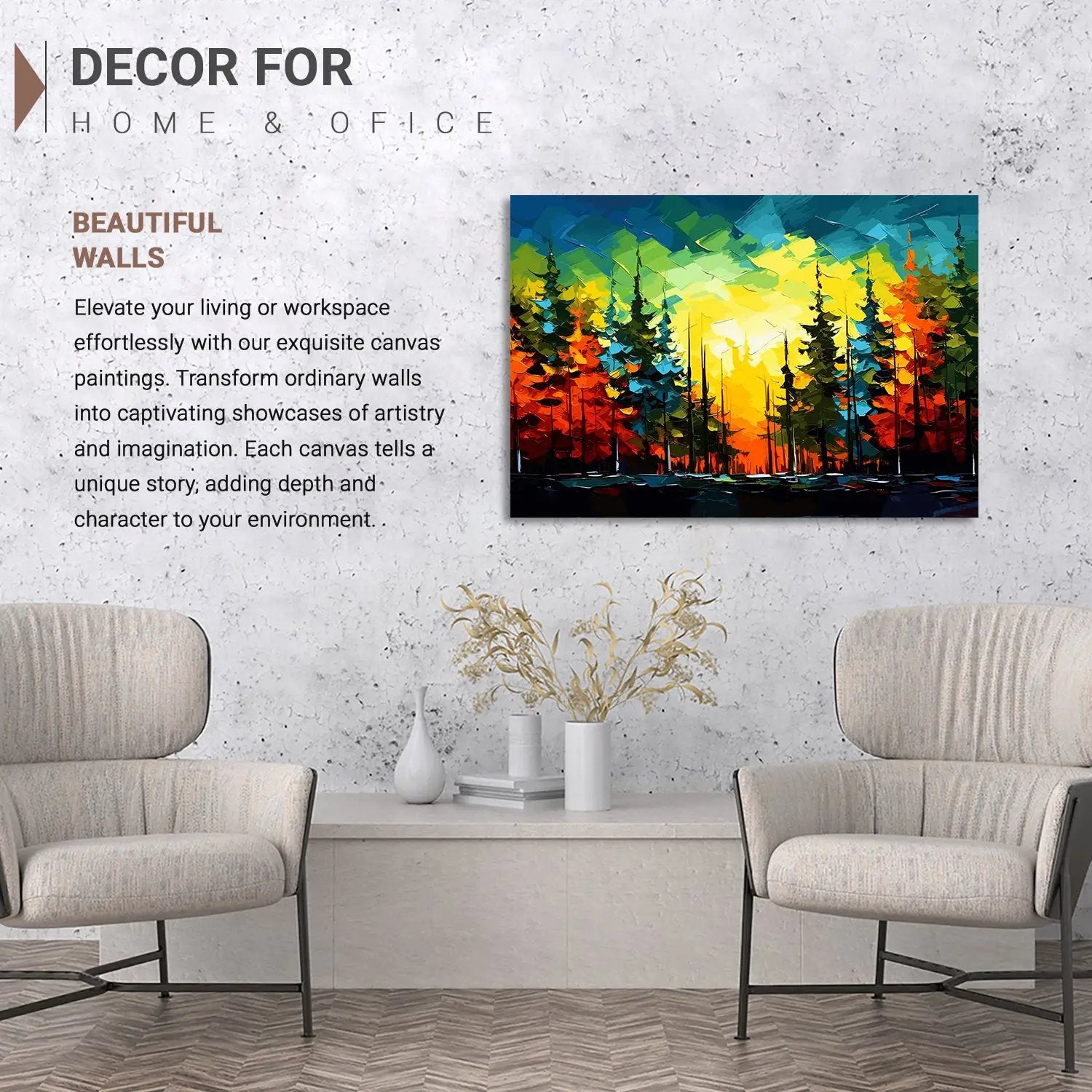 Vibrant Nature-Inspired Canvas Print - A Symphony of Colors and Beauty ...