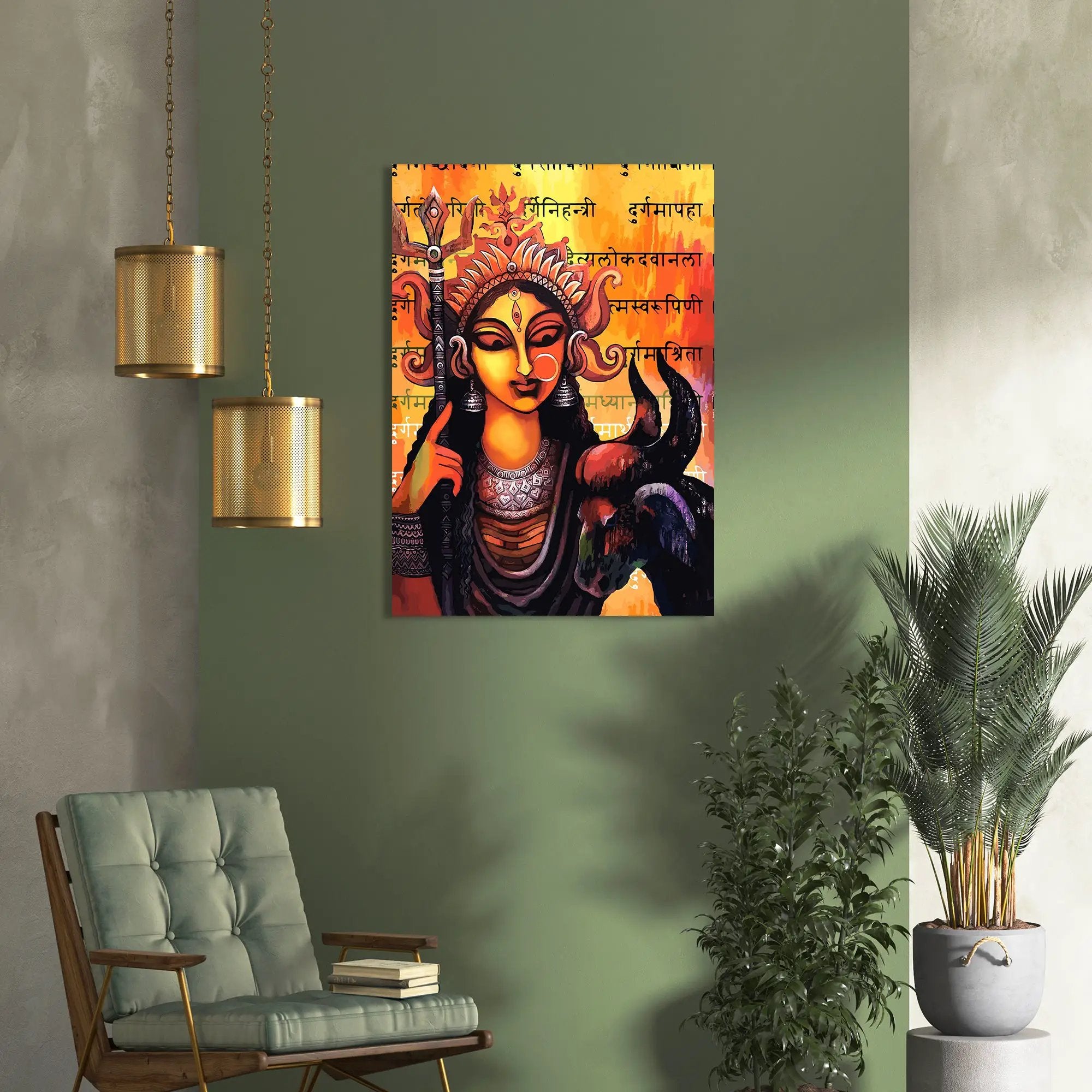 Durga Maa Canvas Print - Divine Feminine Power and Grace – Kotart