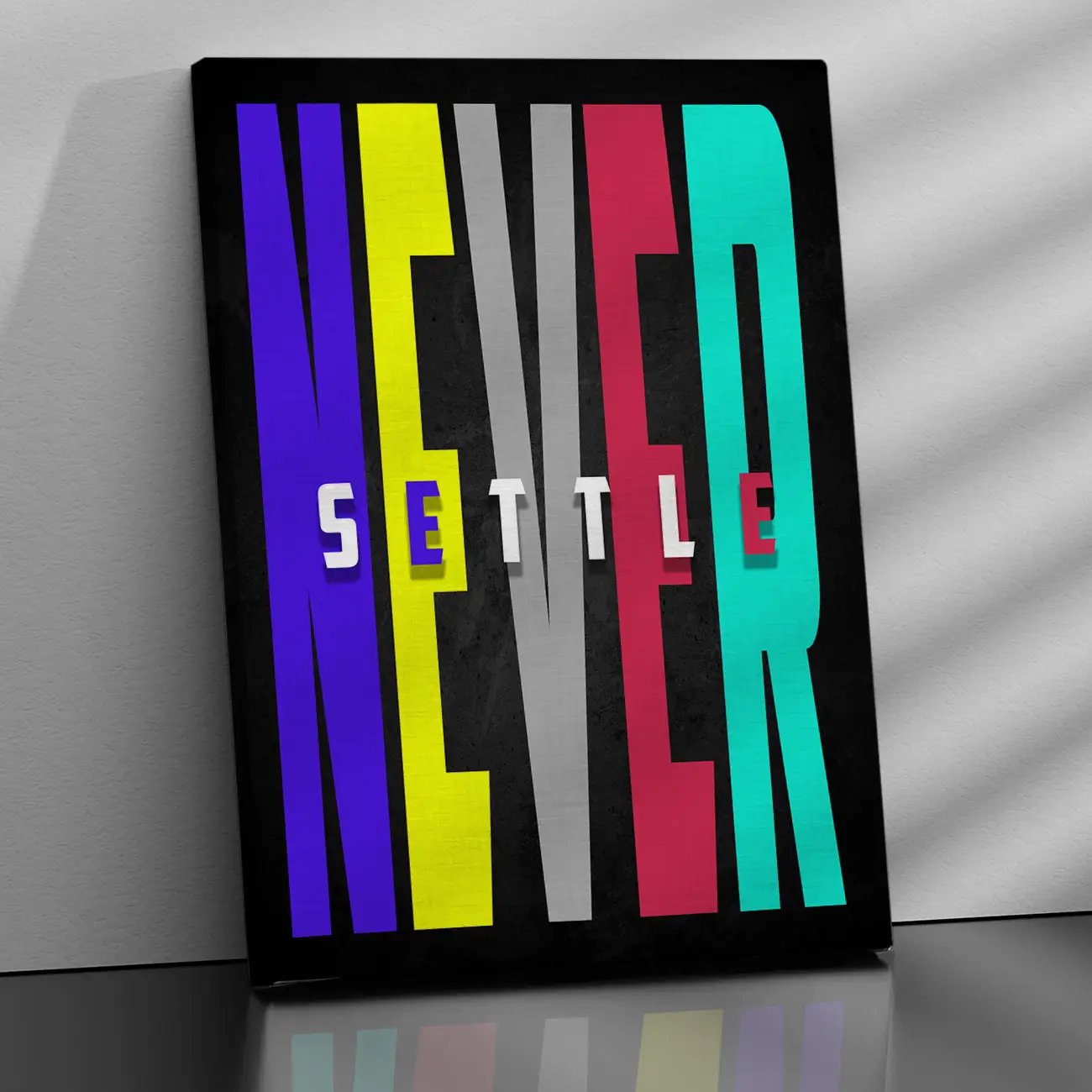 Never Settle Quote Canvas Art Prints for Home Office Study Room Living ...