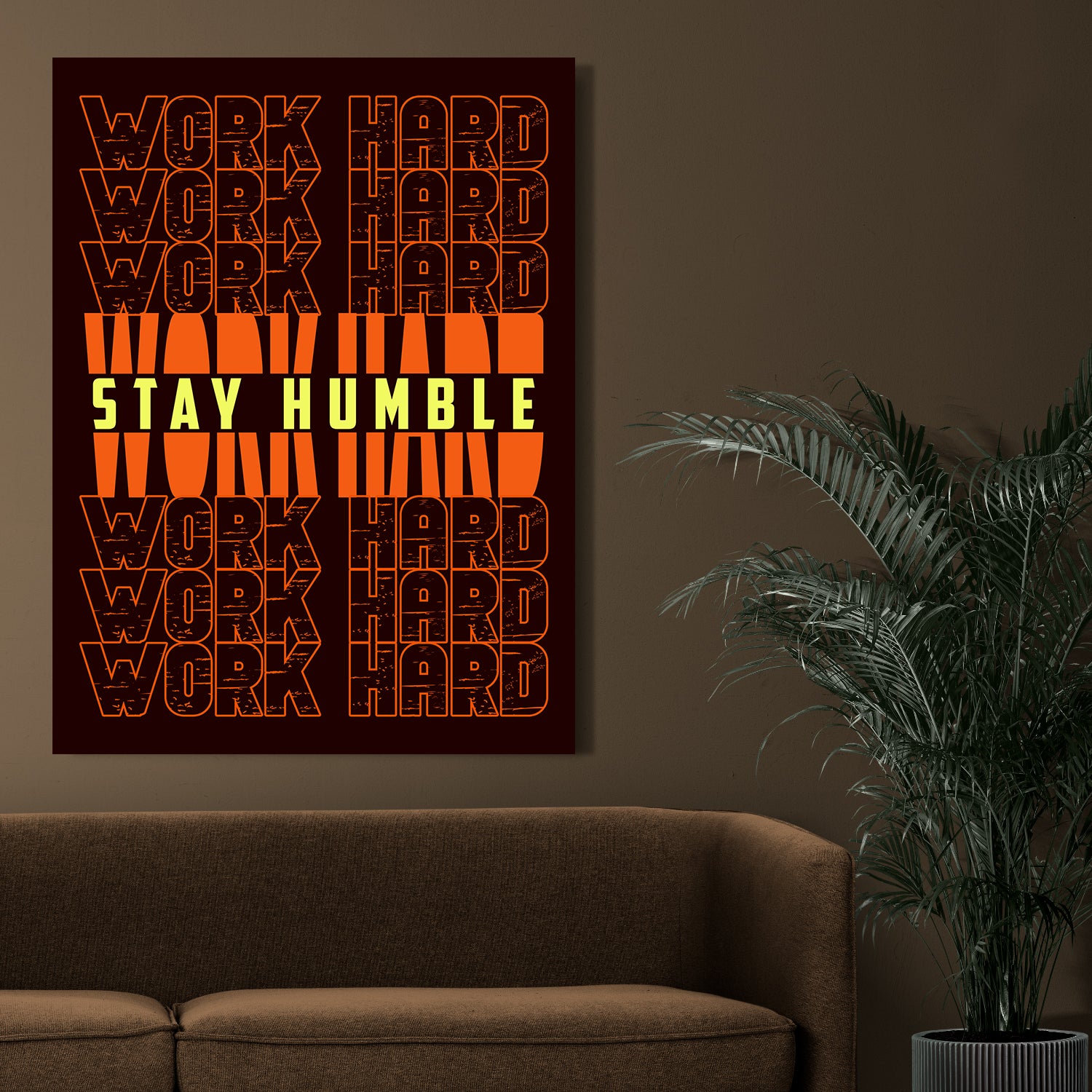 Stay Humble Work Hard Quote Canvas Art Prints for Home Office Study Ro ...