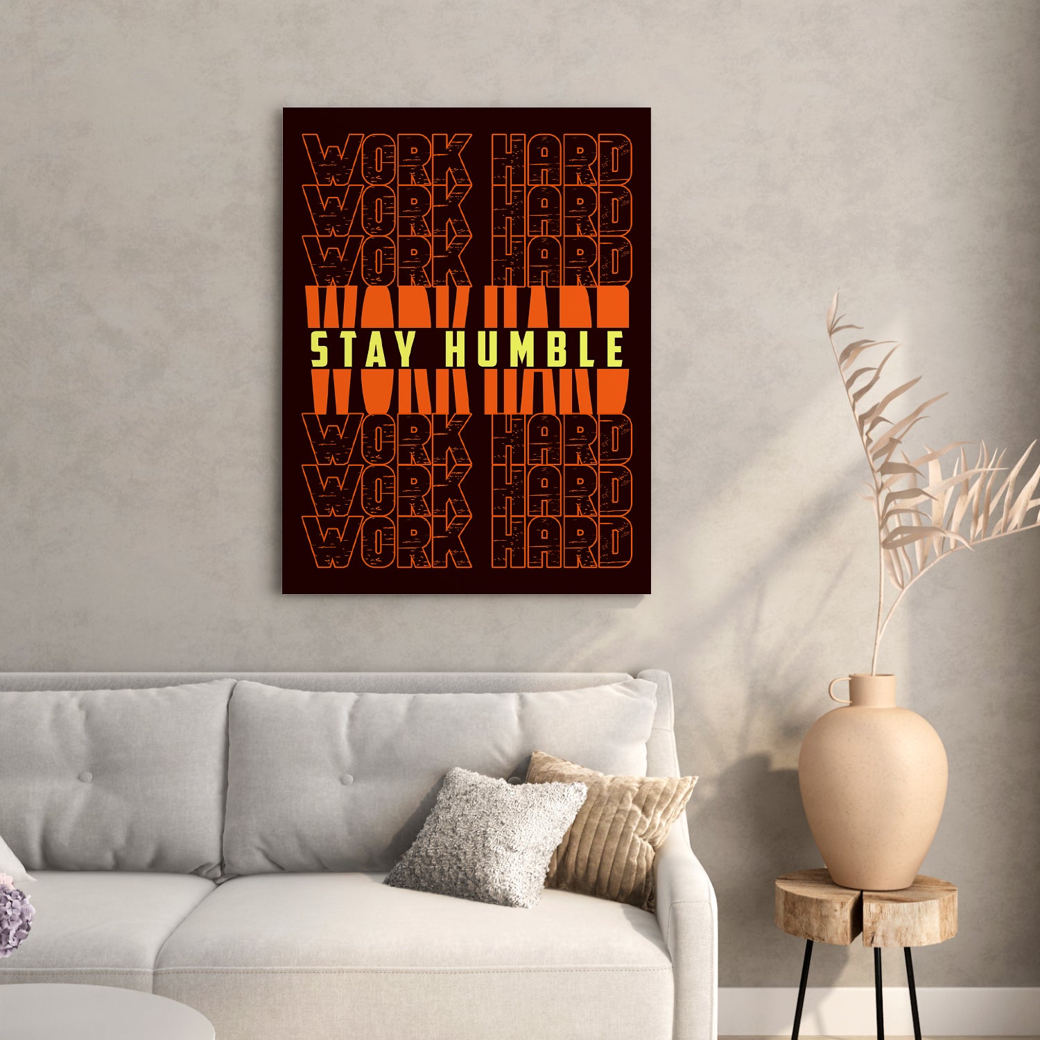 Stay Humble Work Hard Quote Canvas Art Prints for Home Office Study Ro ...