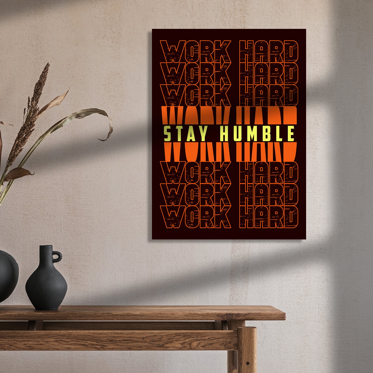Stay Humble Work Hard Quote Canvas Art Prints for Home Office Study Ro ...