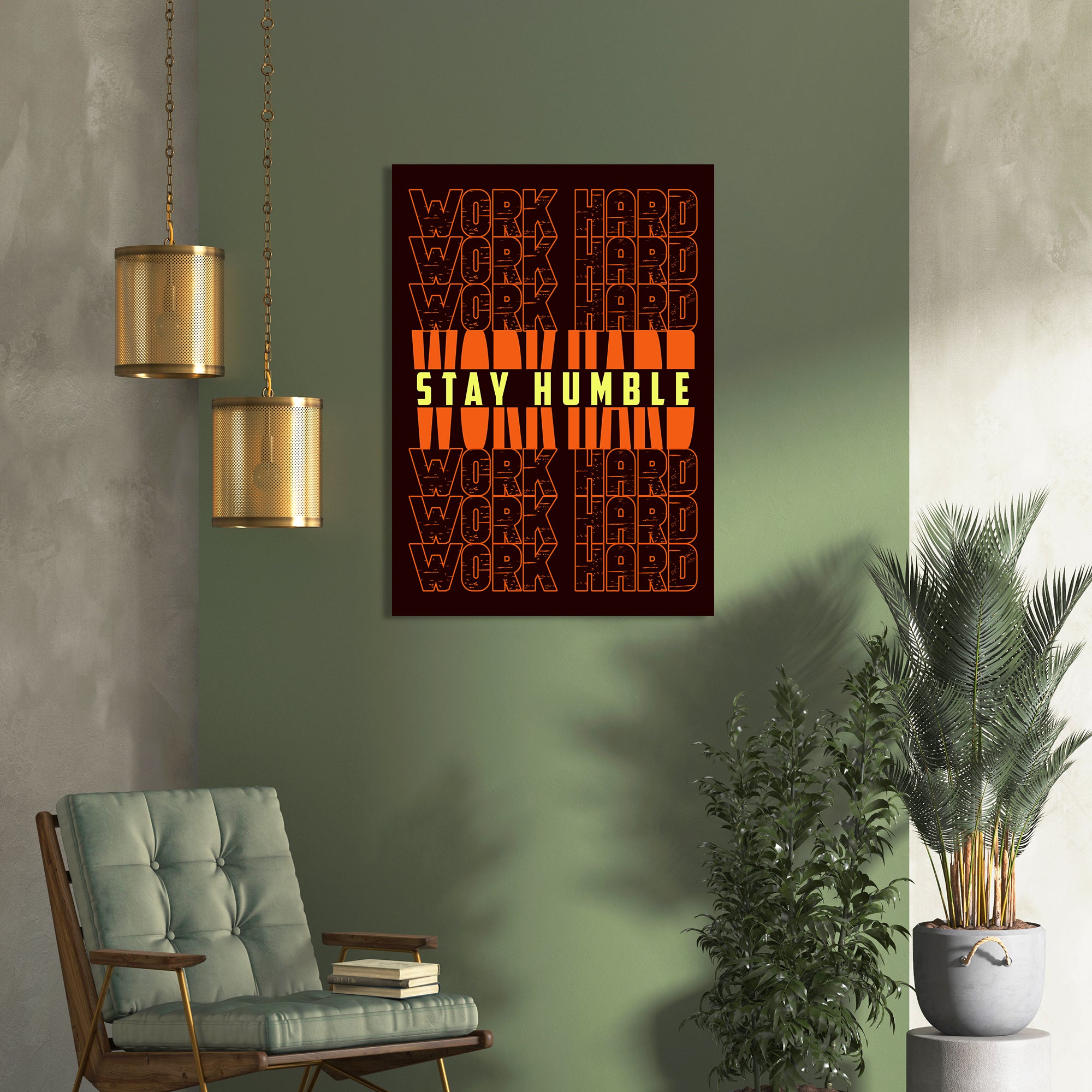 Stay Humble Work Hard Quote Canvas Art Prints for Home Office Study Ro ...