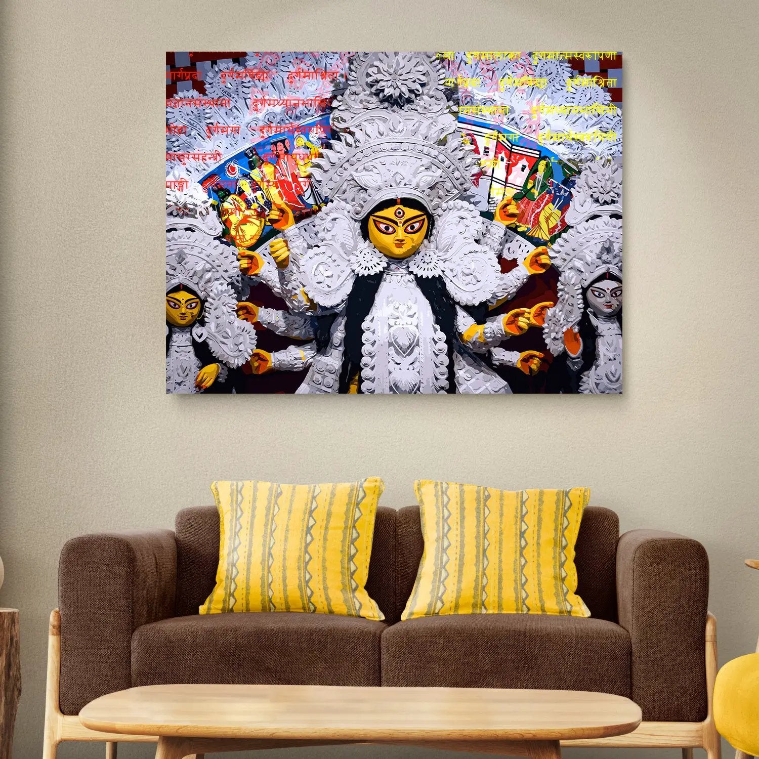 The Goddess Maa Durga Canvas Prints for Home and Living Room Pooja Roo ...