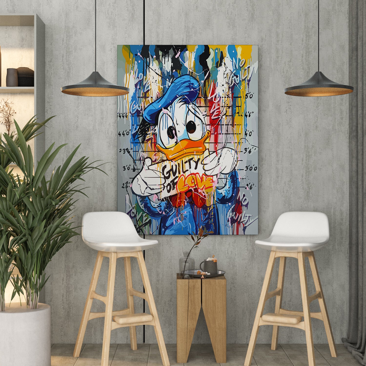Vibrant Donald Duck Modern Art Canvas Painting – Kotart