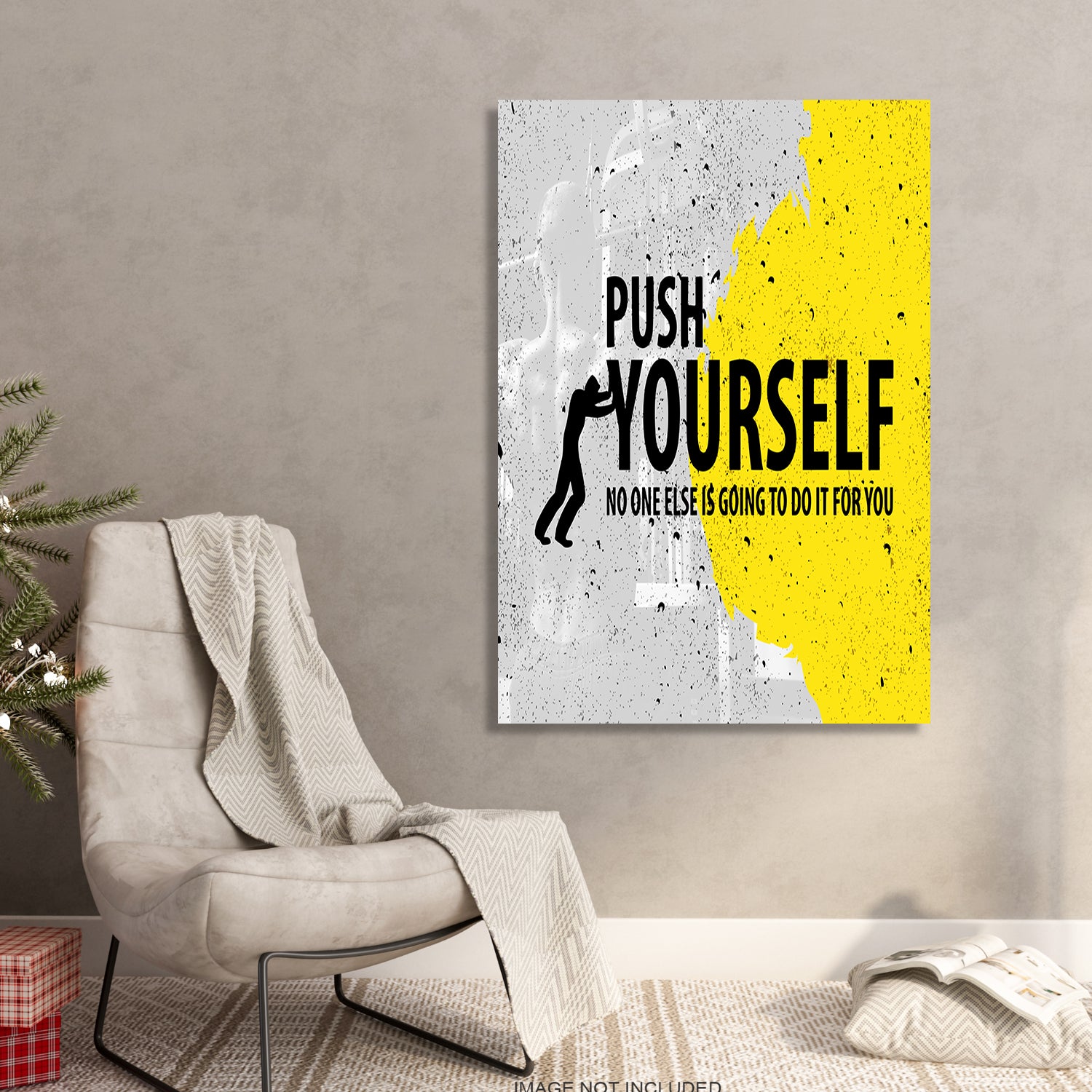 Push Yourself Motivational Canvas Wall Art – Kotart