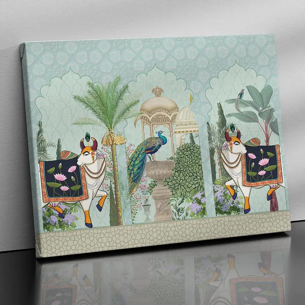 Traditional Indian Pichwai Art Canvas Print for Living Room Hotel & Ho ...