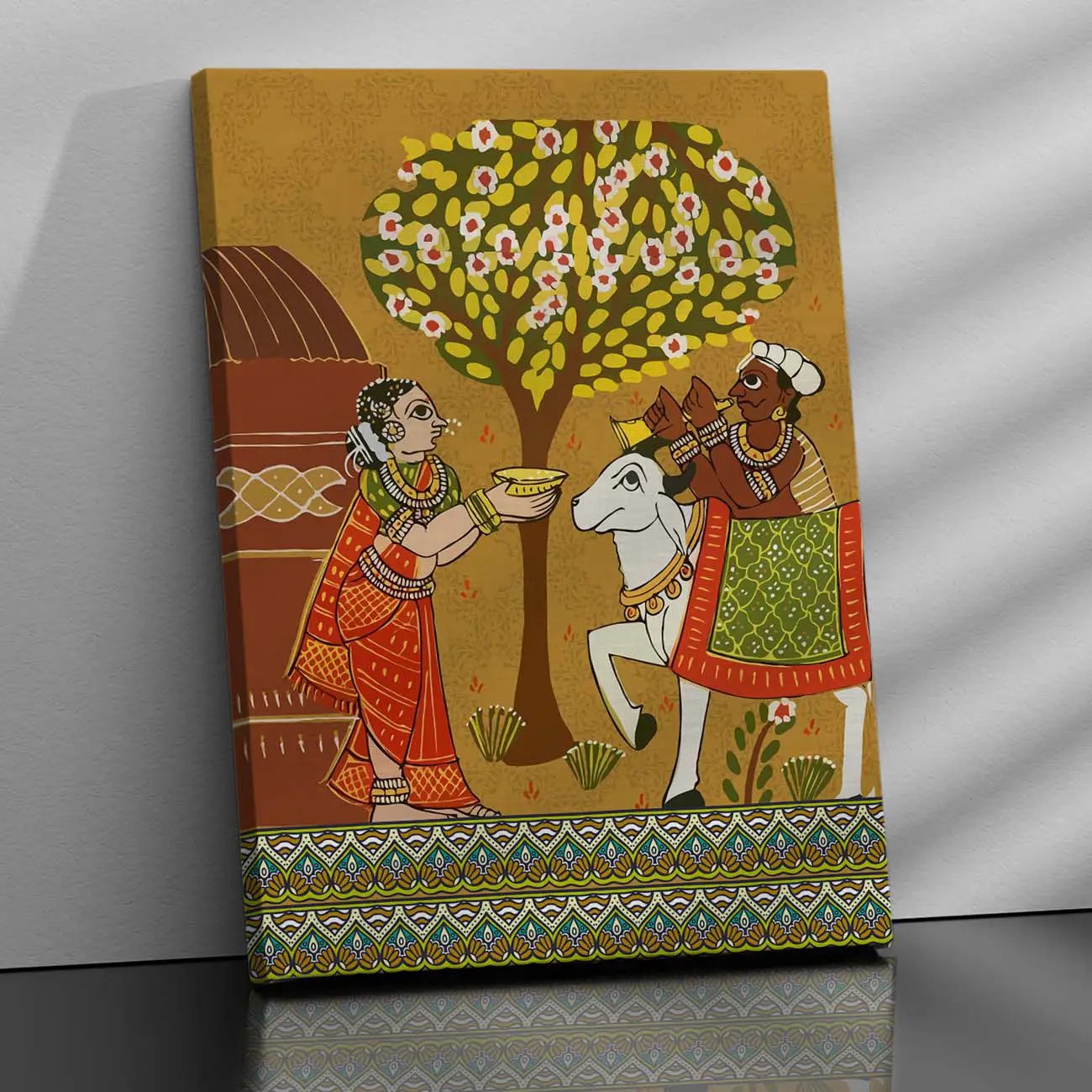 Indian Traditional Scroll Art Krishna Radha (indian Folk Art