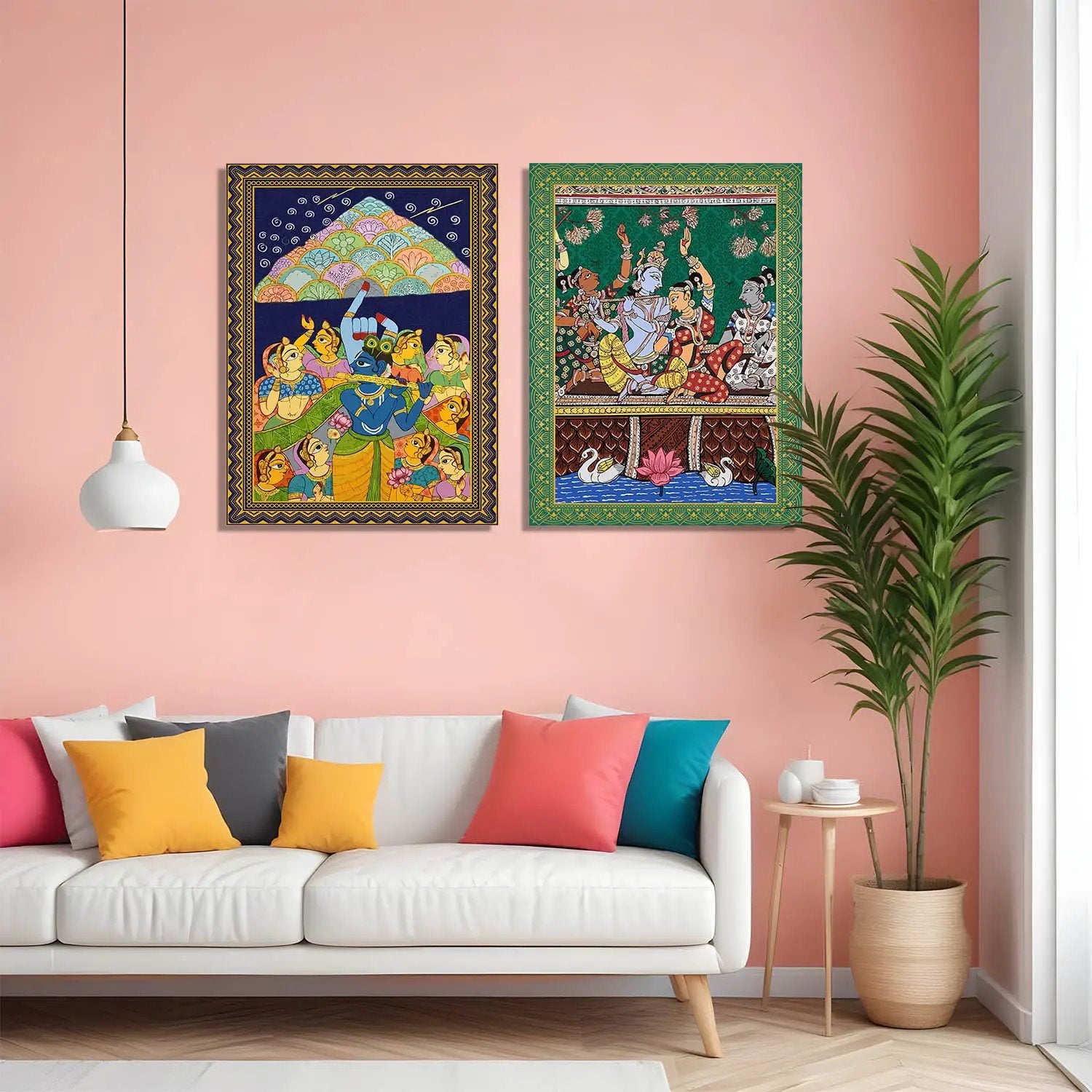 Traditional Indian Folk Phad Art Canvas Prints For Home Decor Wall Dec ...