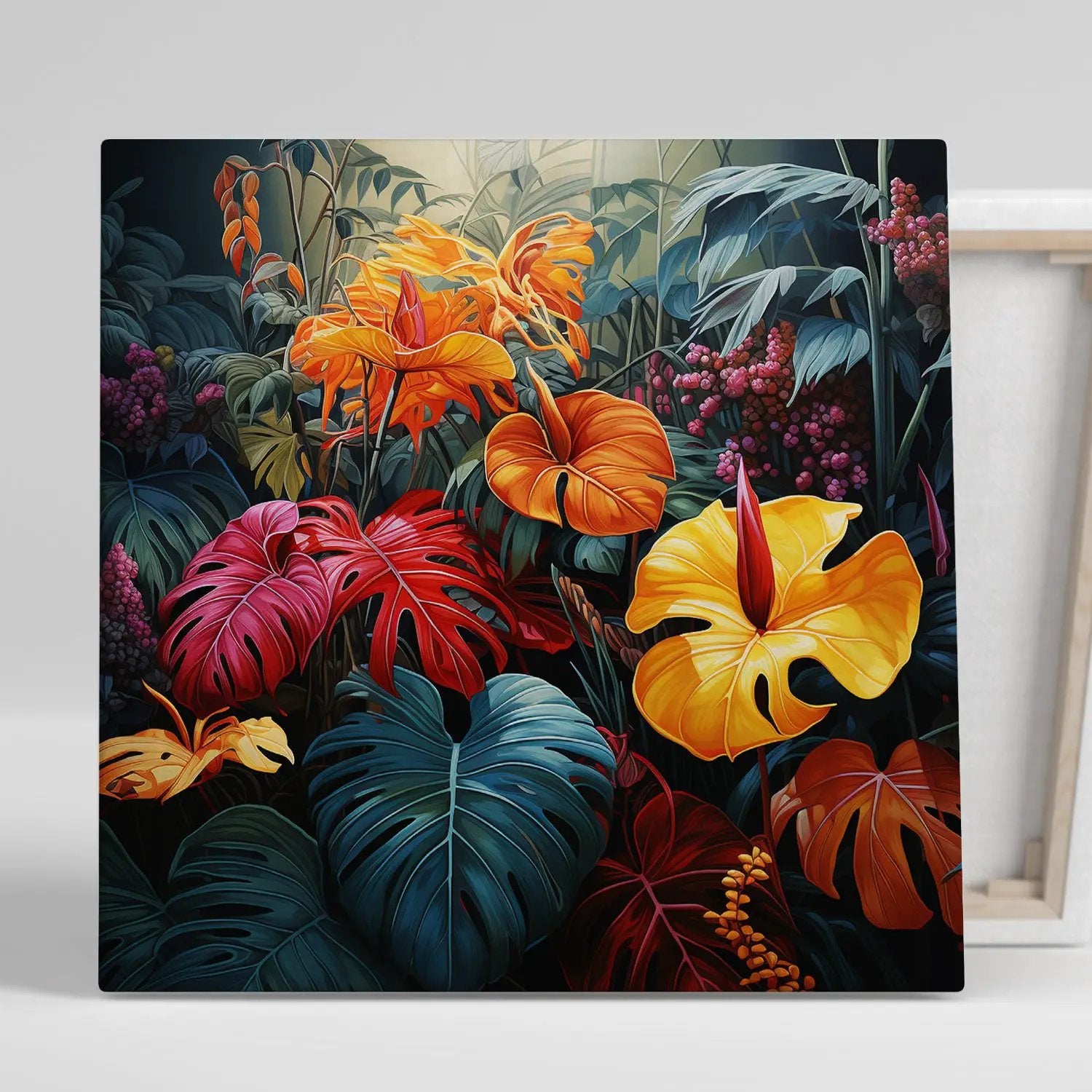 Nature Inspired Vibrant Leaf Canvas Painting for Living Room Bedroom H ...
