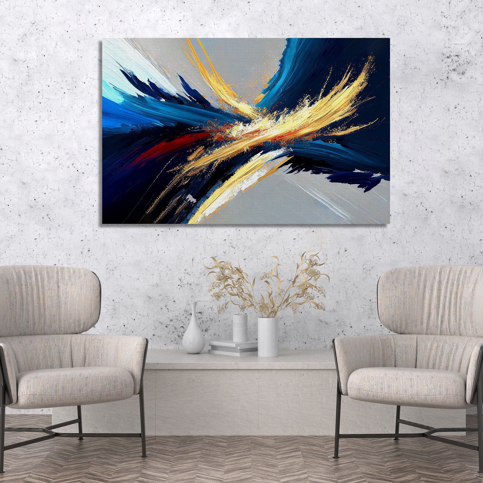 Vibrant Color Splash Art Canvas Print for Wall Decor - Abstract Art Ca ...