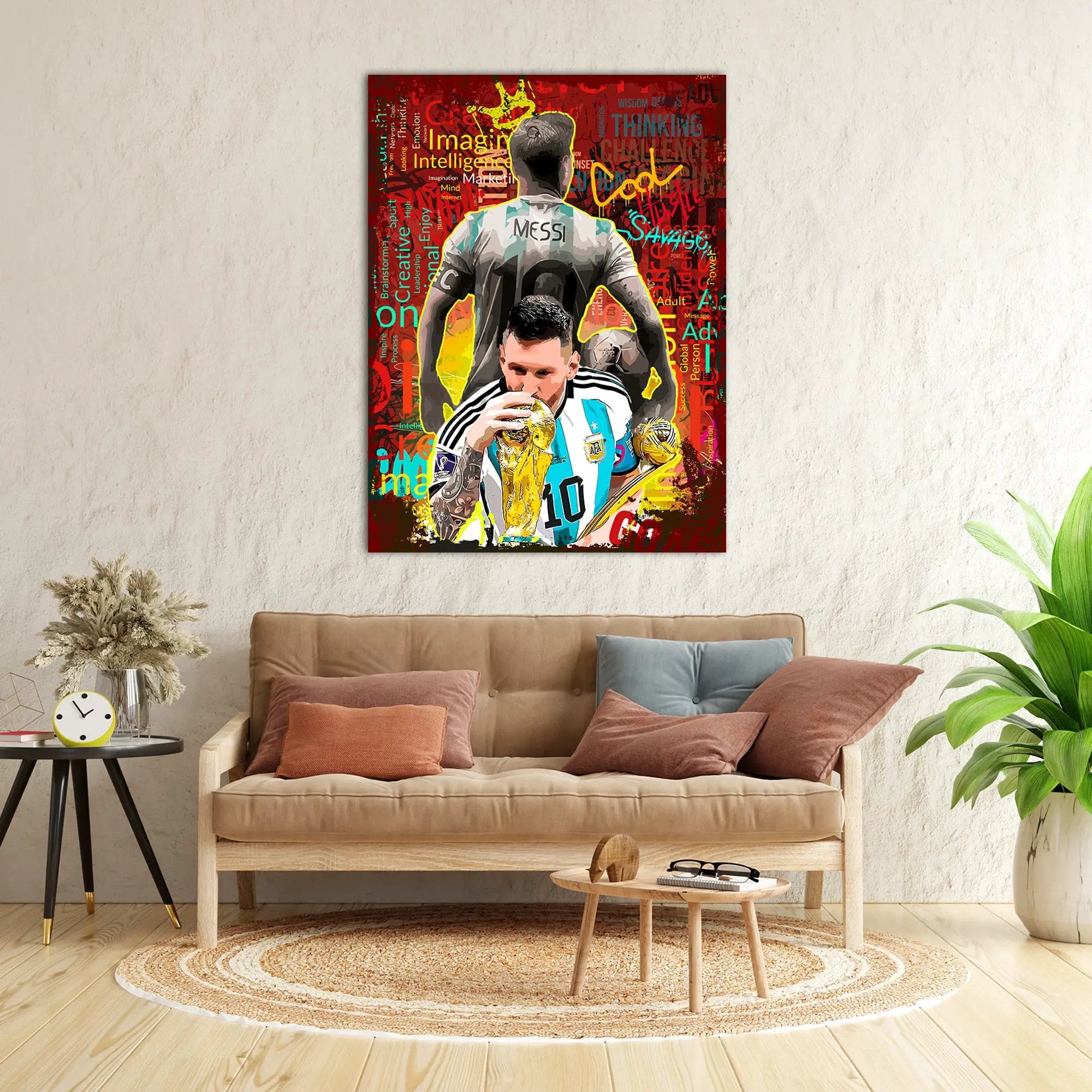 Lionel Messi Canvas Art Print | Football Legend Wall Decor Canvas Prin ...