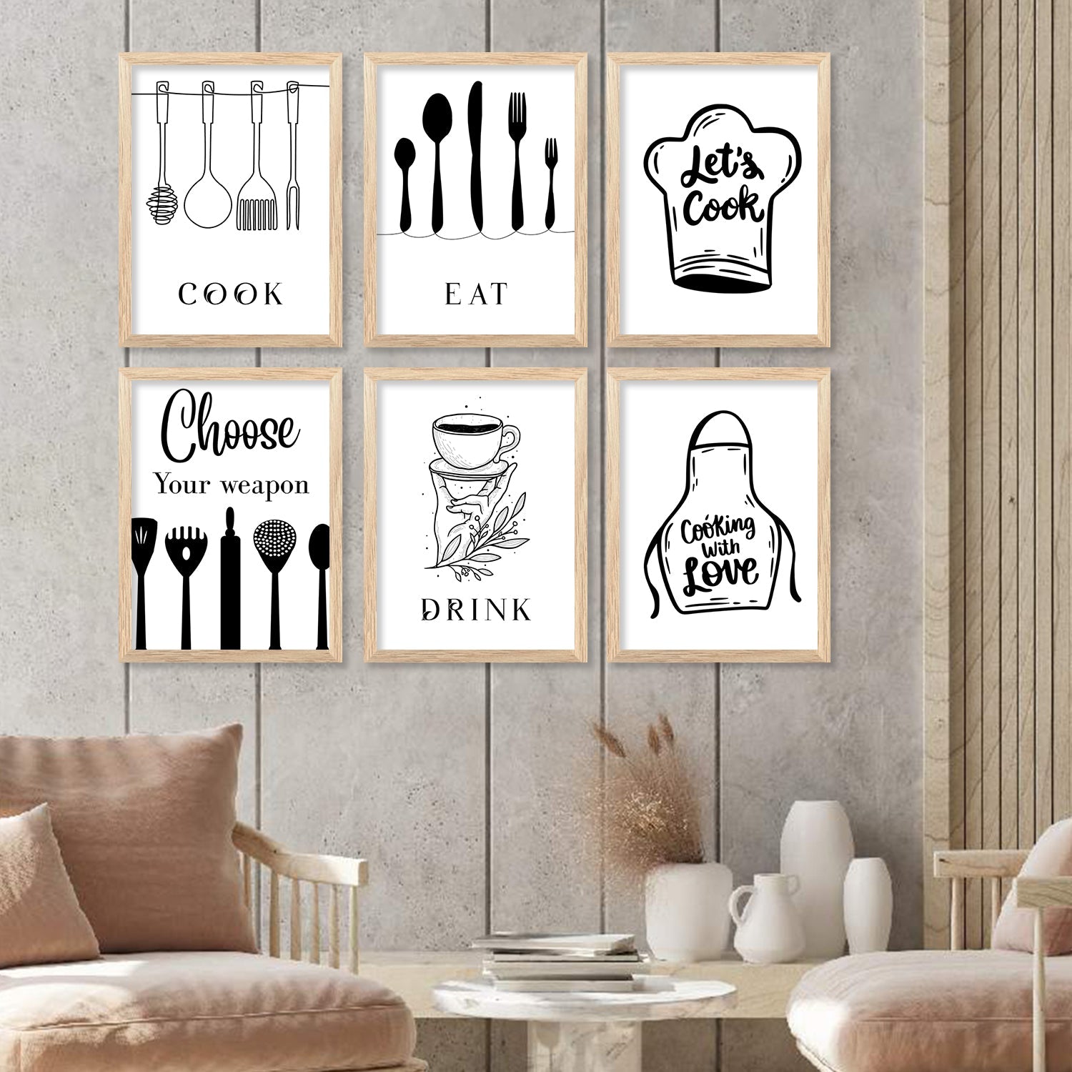 Kitchen Theme Framed Posters for Restaurant Kitchen Dinning Room Cafe ...