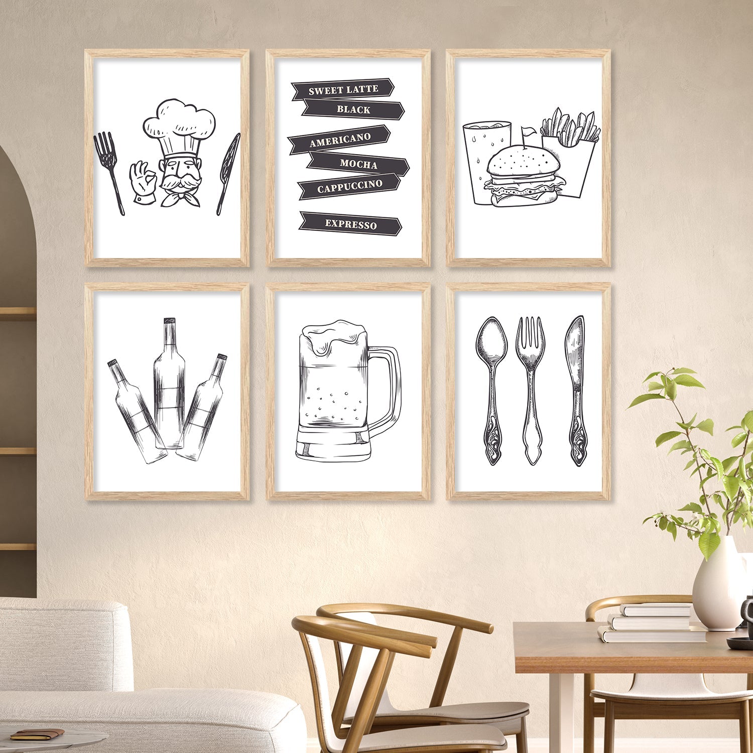 Kitchen Theme Framed Posters for Restaurant Kitchen Dinning Room Cafe ...