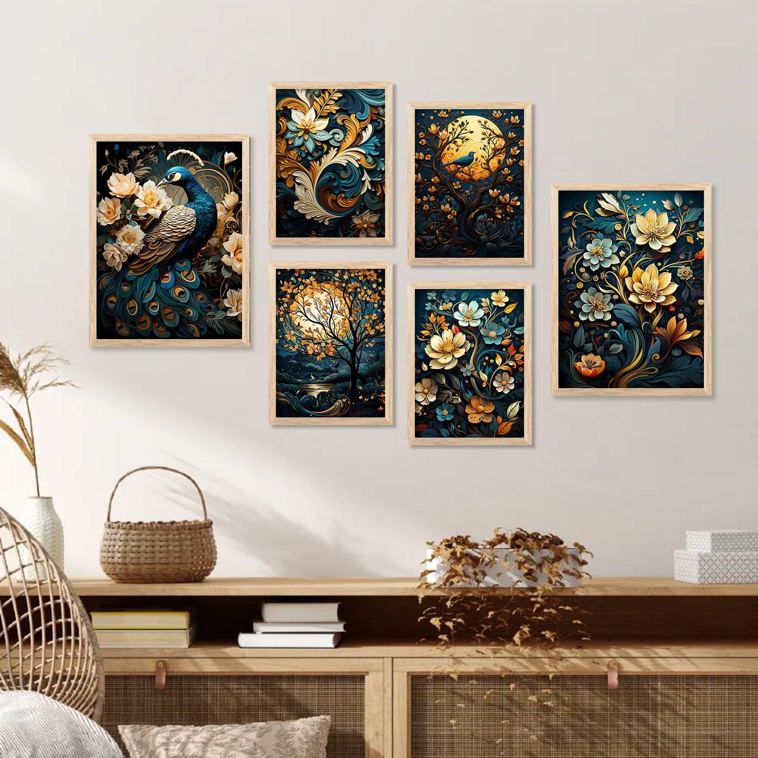Nature Inspired Art Paintings with Frame for Living Room Bedroom Home ...