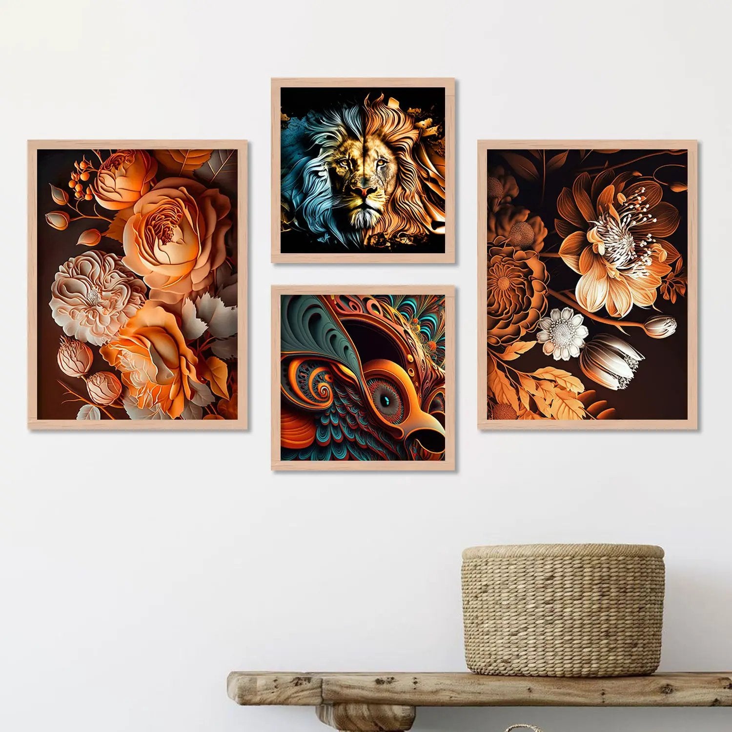 Abstract Art Aesthetic Premium Digital Prints with Frame for Home Deco ...