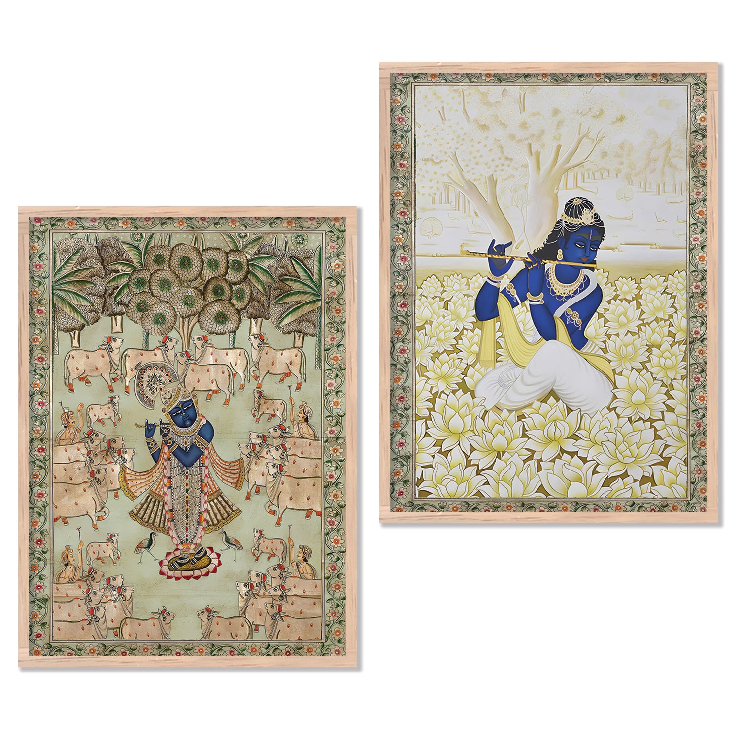 Shri Nath Ji Madhubani Art Combo for Living Room Bedroom Home an Offic ...