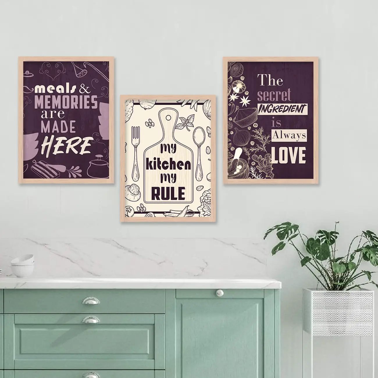 Kitchen Quotes Posters with Frame for Kitchen Restaurant Cafe Wall Dec ...
