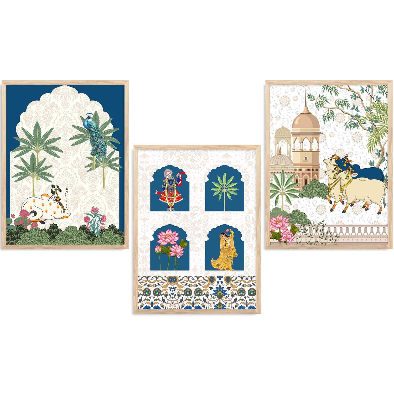 Traditional Wall Art Paintings for Living Room - Wall Poster With fram ...