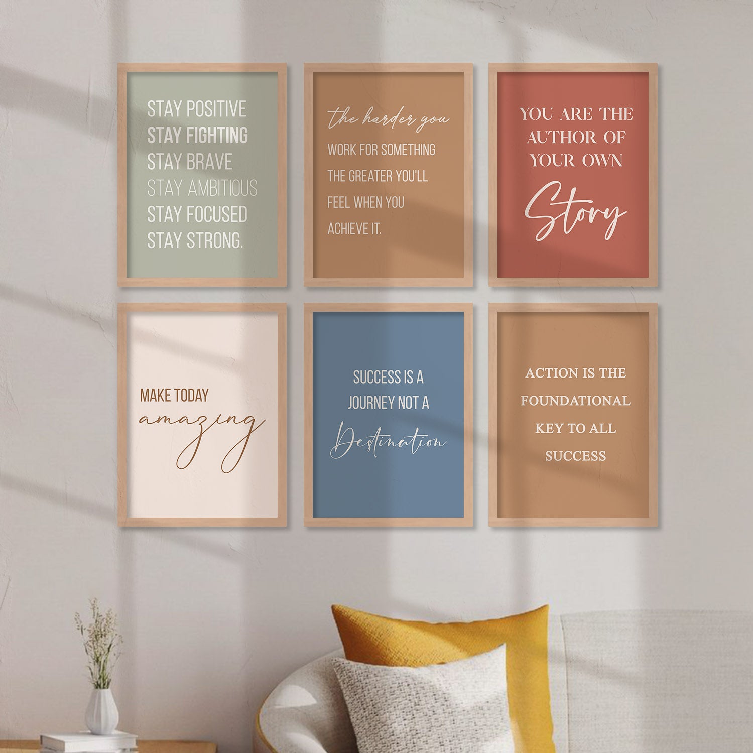 Motivational Quotes Posters with Frame for Office Living Room Bedroom ...
