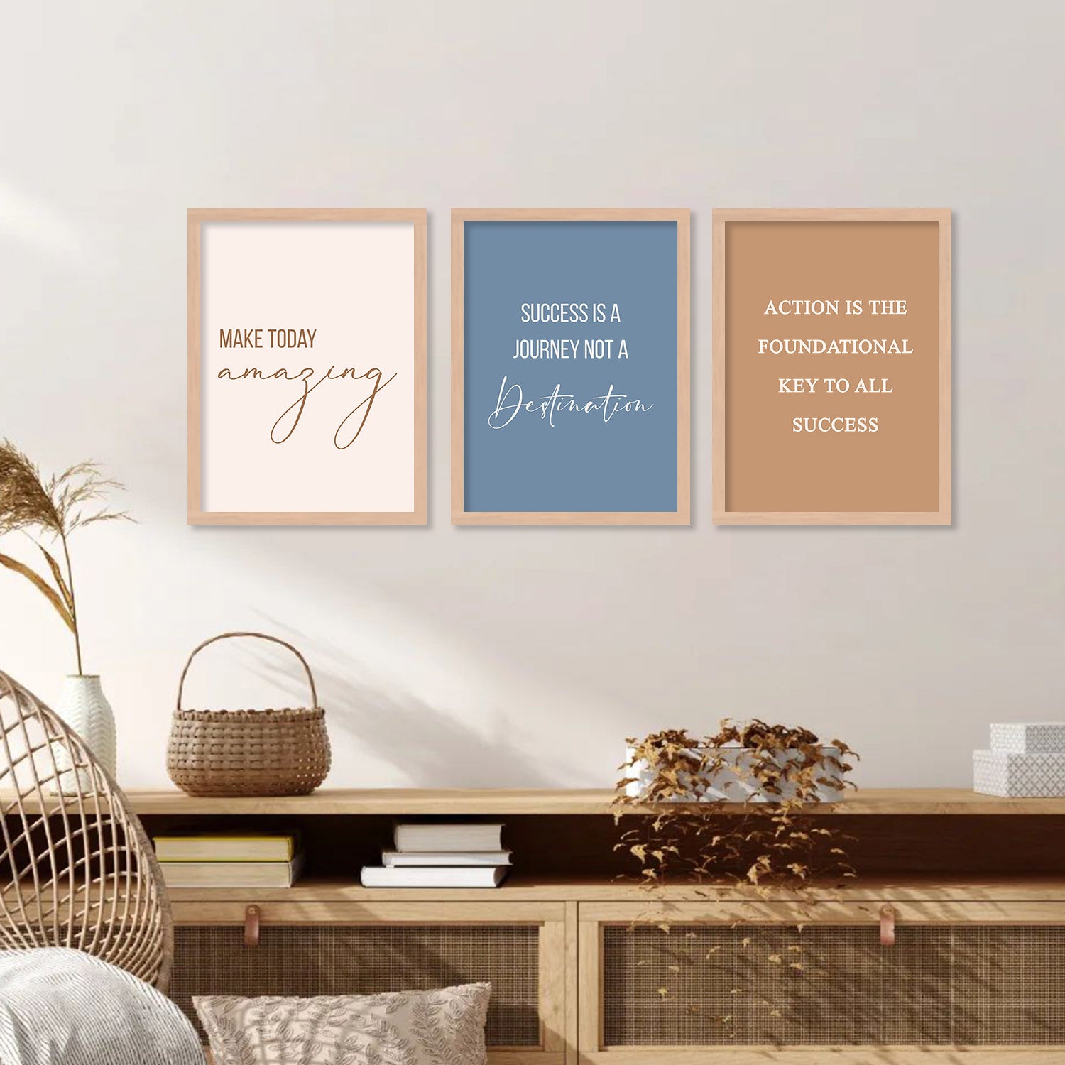 Motivational Quotes Posters with Frame for Office Living Room Bedroom ...