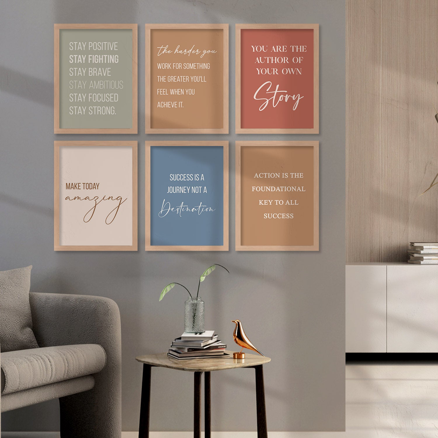 Motivational Quotes Posters with Frame for Office Living Room Bedroom ...