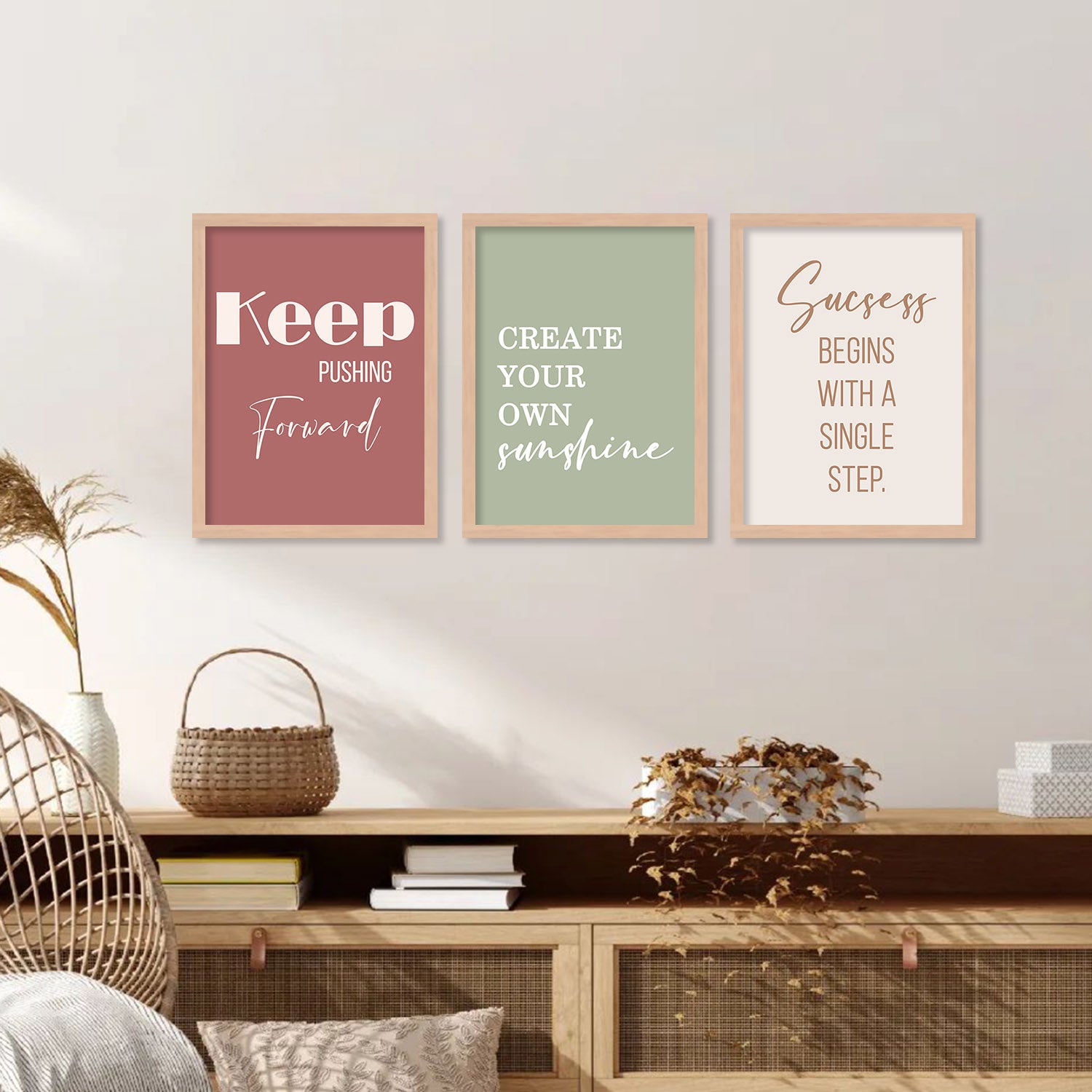 Motivational Quotes Pastel Colors Posters with Frame for Office Living ...