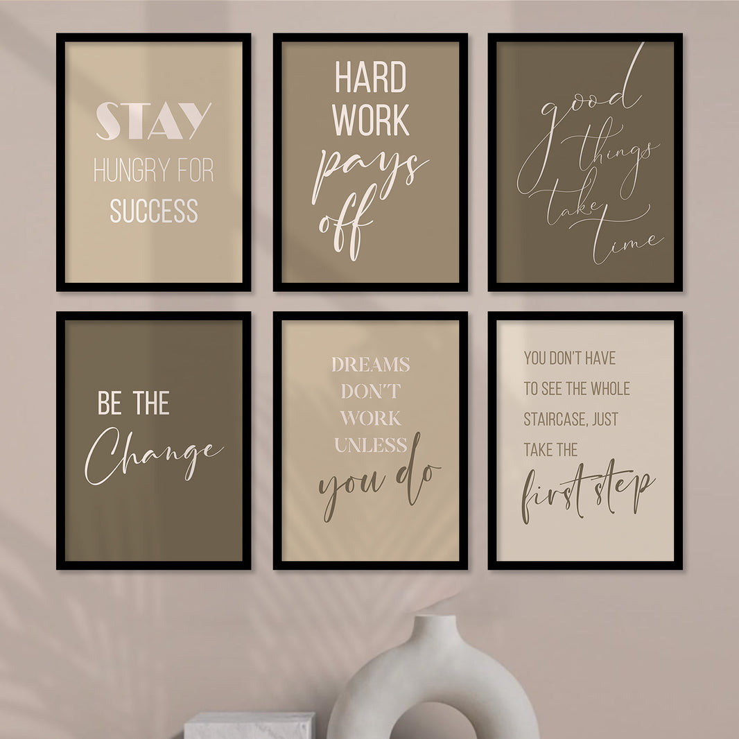 Motivational Quotes Framed Posters for Home and Office Decor - Wall Art ...