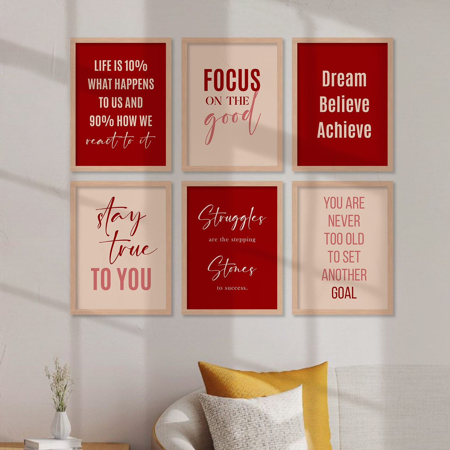 Motivational Quotes Vibrant Colors Posters with Frame for Office Livin ...