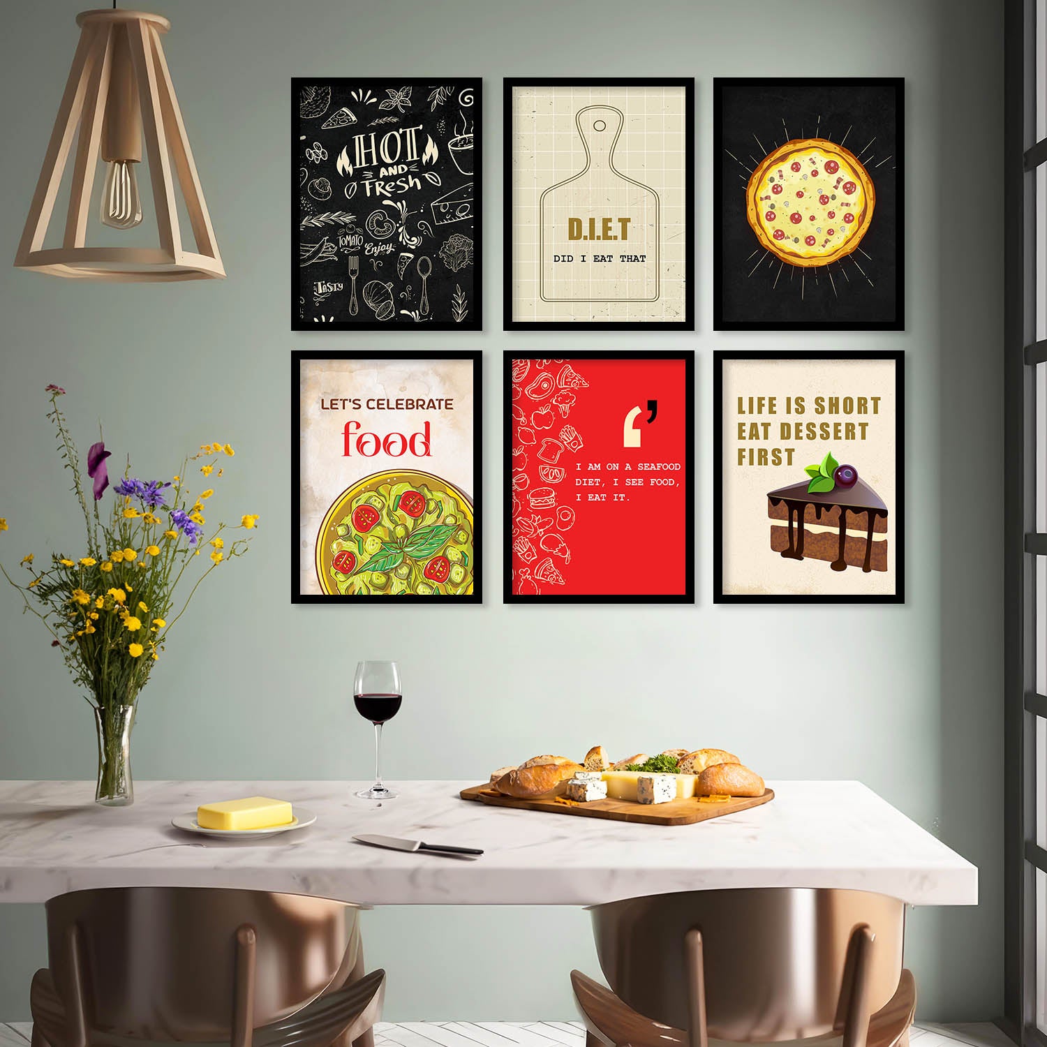 Kitchen Theme Framed Posters for Restaurant Kitchen Dinning Room Cafe ...
