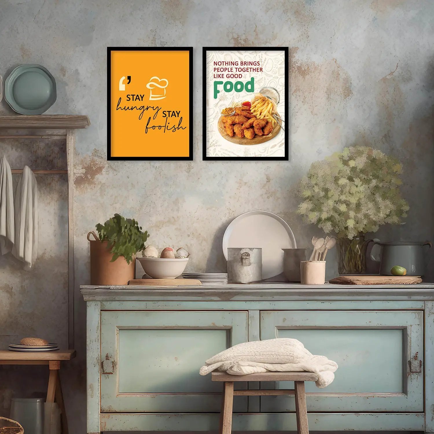 Kitchen Theme Framed Posters for Restaurant Kitchen Dinning Room Cafe ...