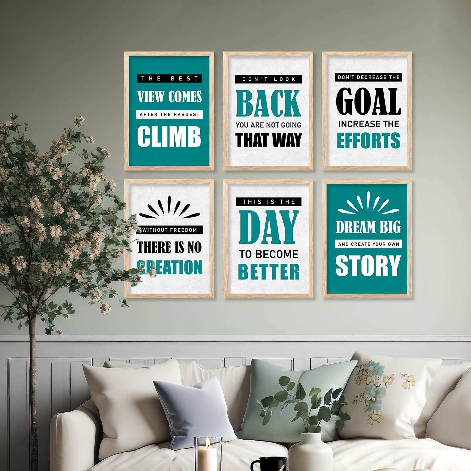 Motivational Quotes Framed Posters for Home Living Room Bedroom and ...