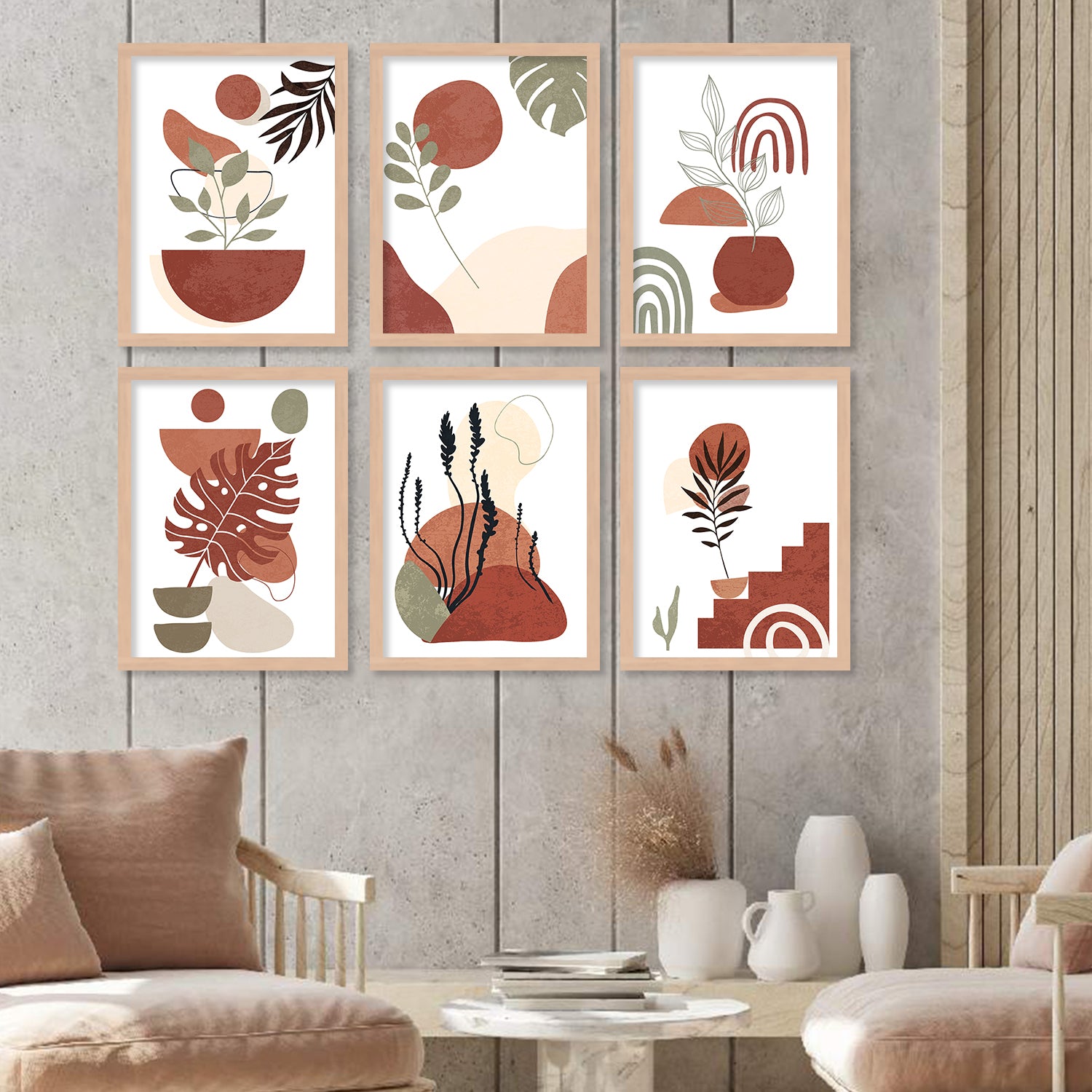 Minimal Boho Art Framed Posters for Home Living Room Bedroom and Offic ...