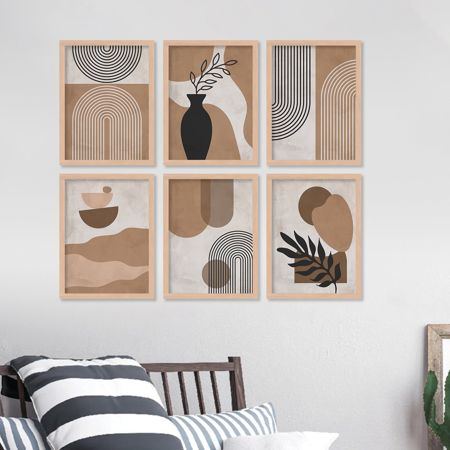 Minimal Boho Art Framed Posters for Home Living Room Bedroom and Offic ...