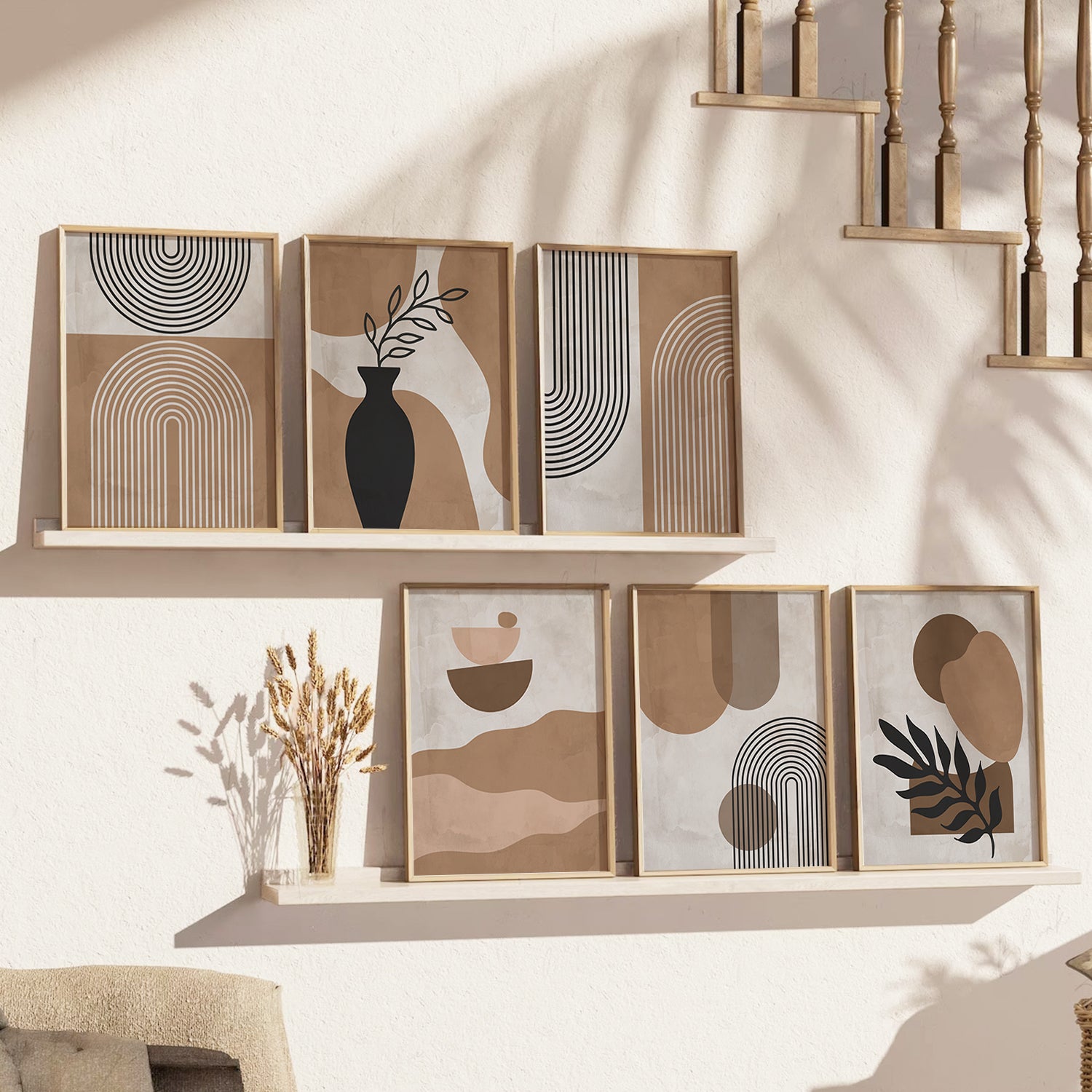 Minimal Boho Art Framed Posters for Home Living Room Bedroom and Offic ...