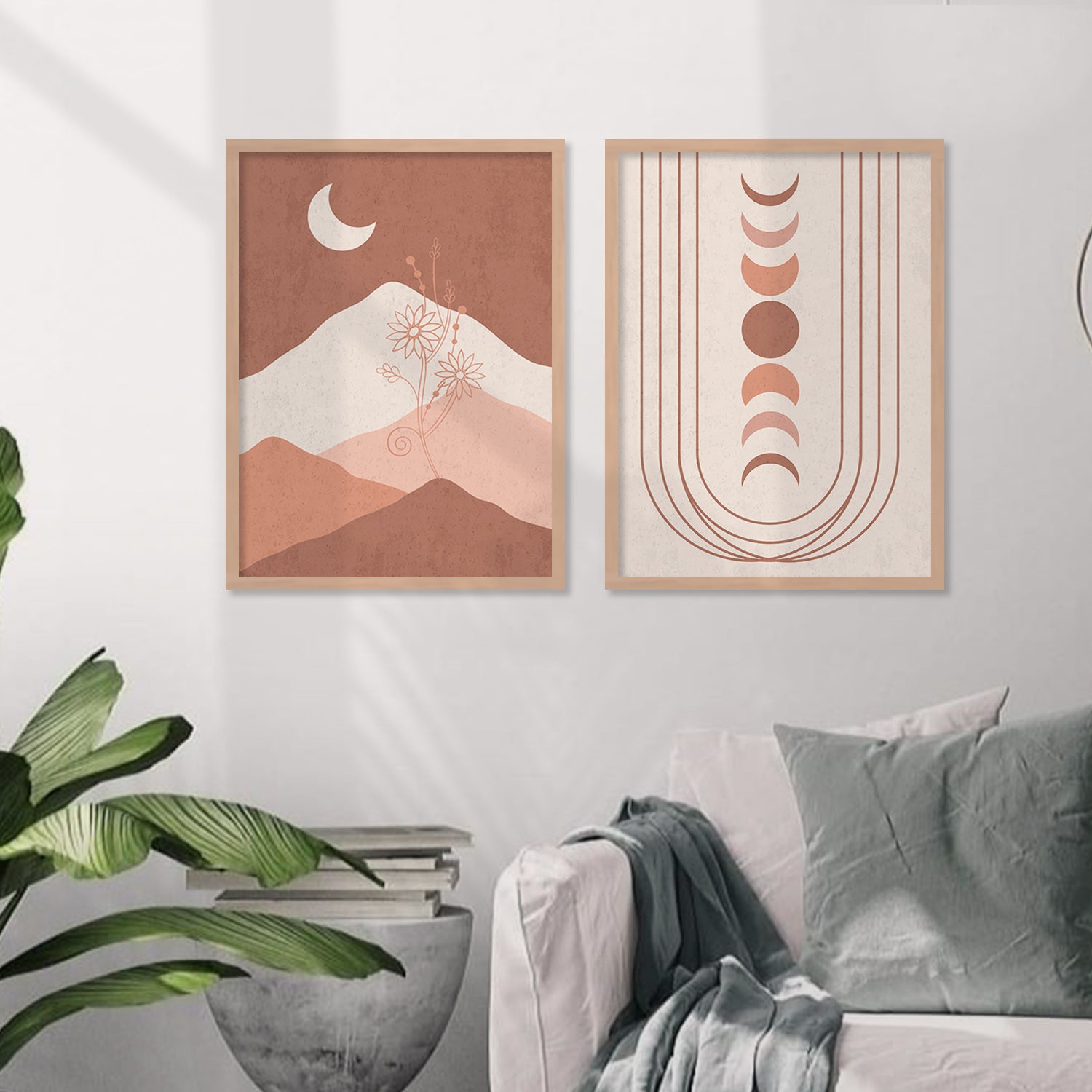 Minimal Boho Art Framed Posters for Home Living Room Bedroom and Offic ...