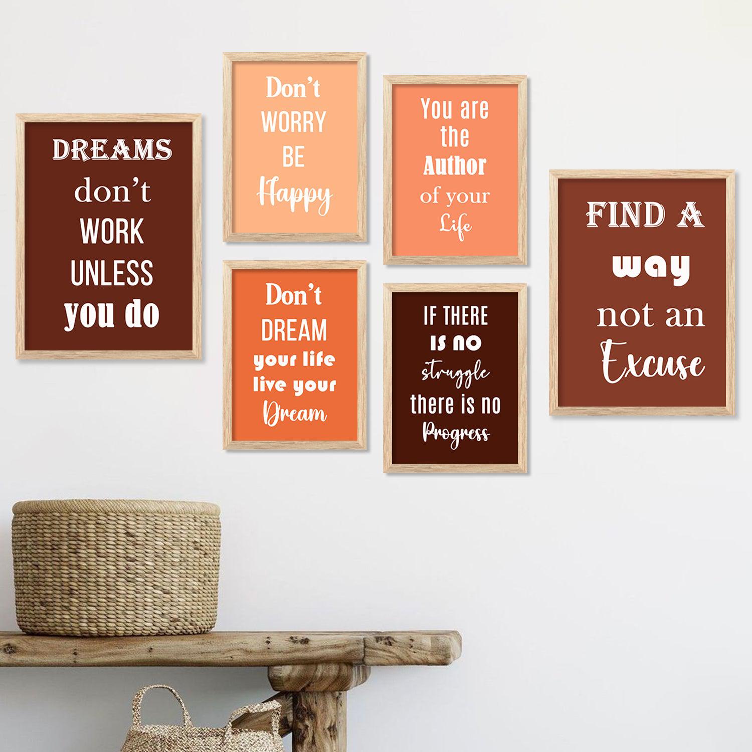 Motivational Quotes Framed Posters for Home and Office Decor - Wall Art ...