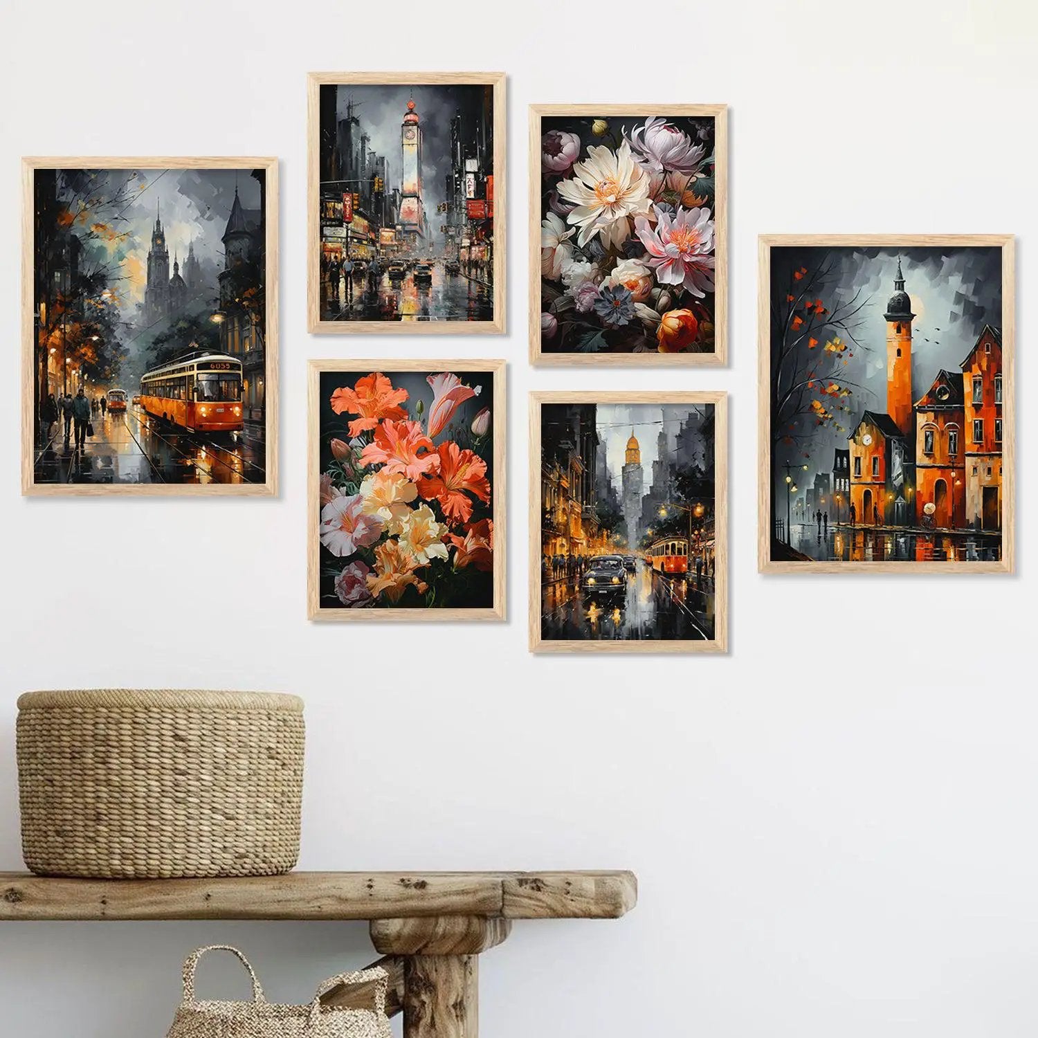 Iconic City Art Paintings with Frame for Living Room Bedroom Home and ...