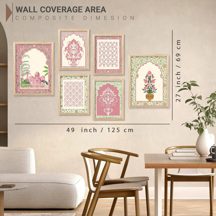 Traditional Indian Inspired Madhubani Art Prints with Frame for Living ...