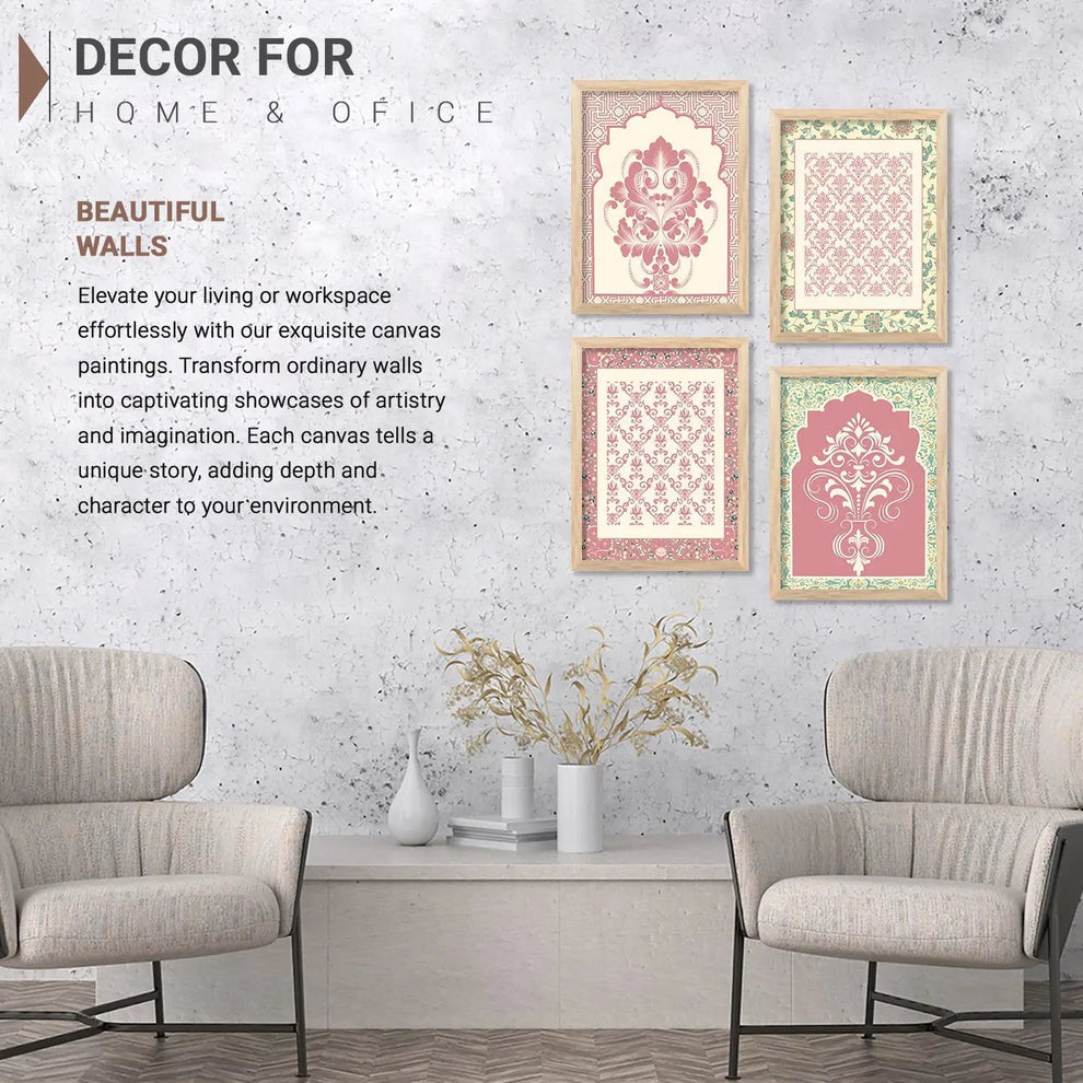Traditional Indian Inspired Madhubani Art Prints with Frame for Living ...