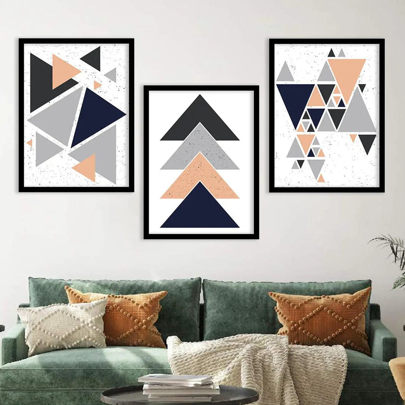 Abstract Art Wall Decor - Geometric Art Framed Posters and Prints with ...