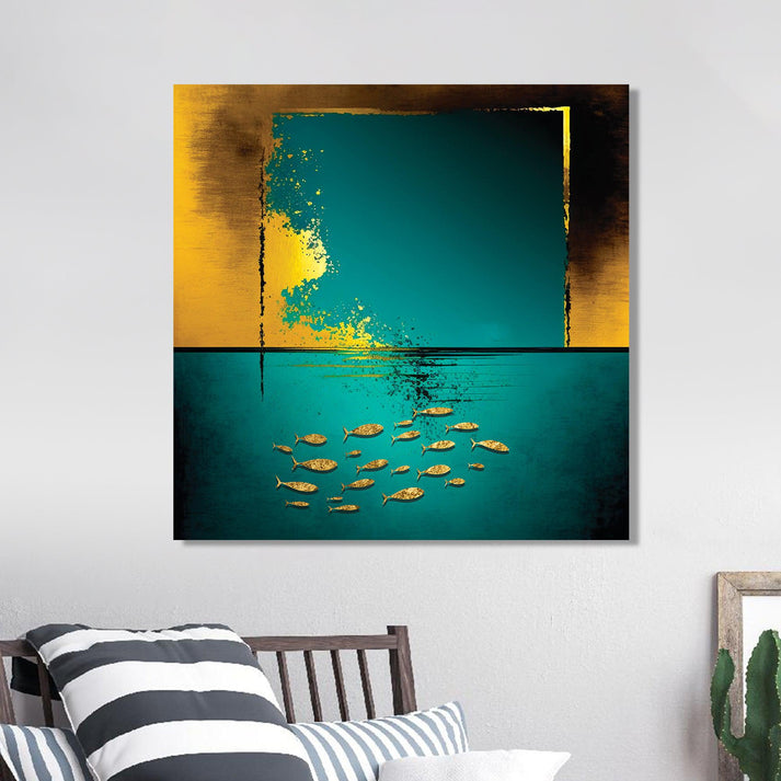 Abstract Ocean Canvas Print - Deep Ocean Modern Canvas Art Print – Kotart