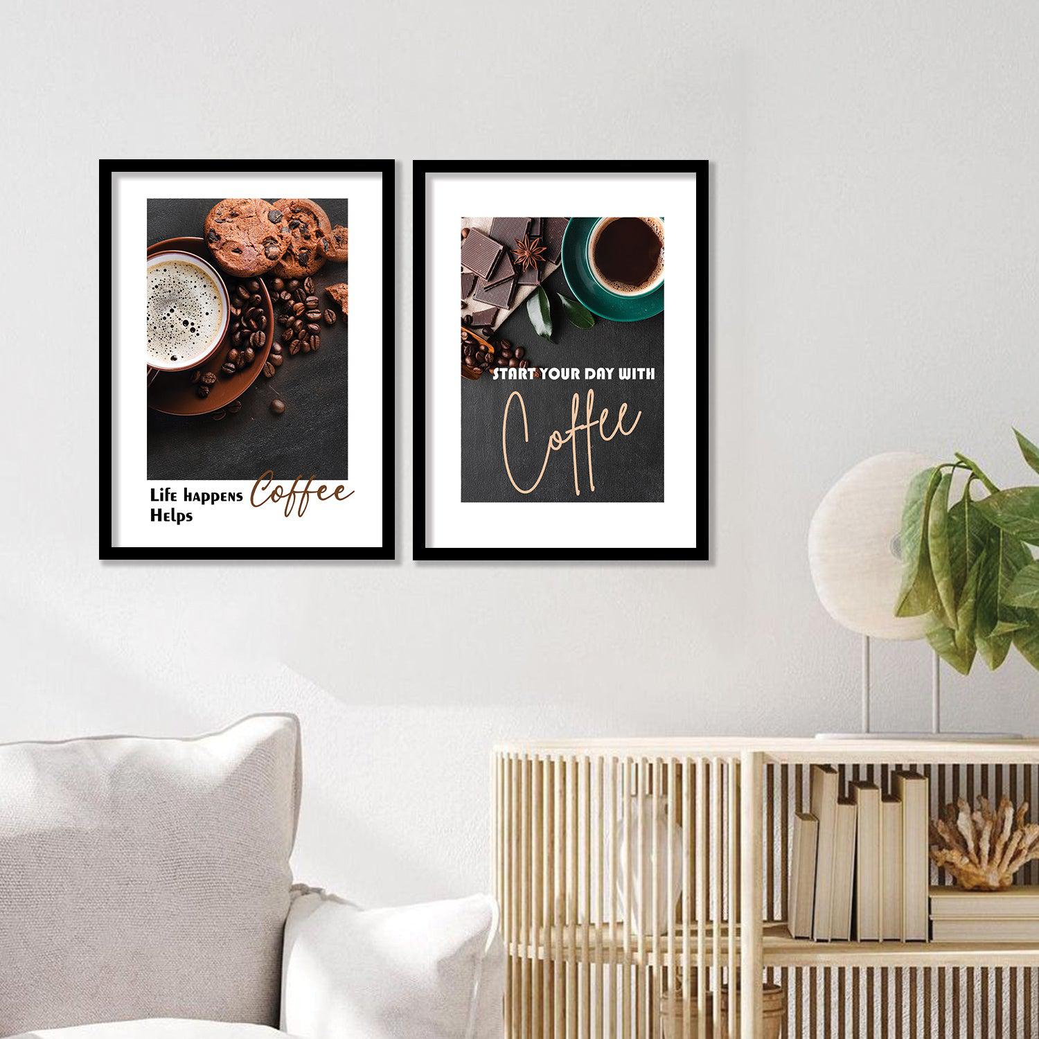 Coffee Posters with Frame for Cafe Restaurant Kitchen Wall Decor – Kotart