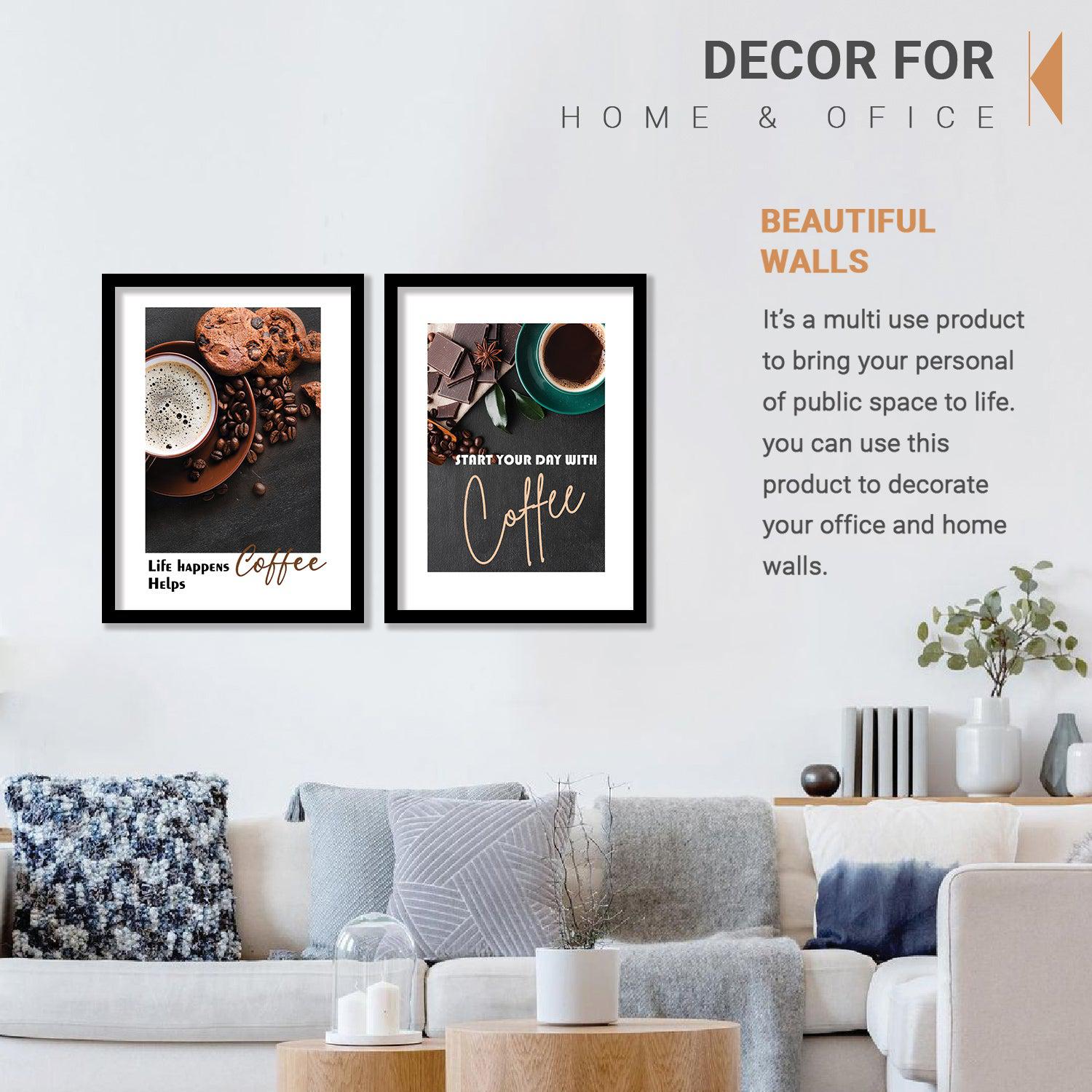 Coffee Posters with Frame for Cafe Restaurant Kitchen Wall Decor – Kotart
